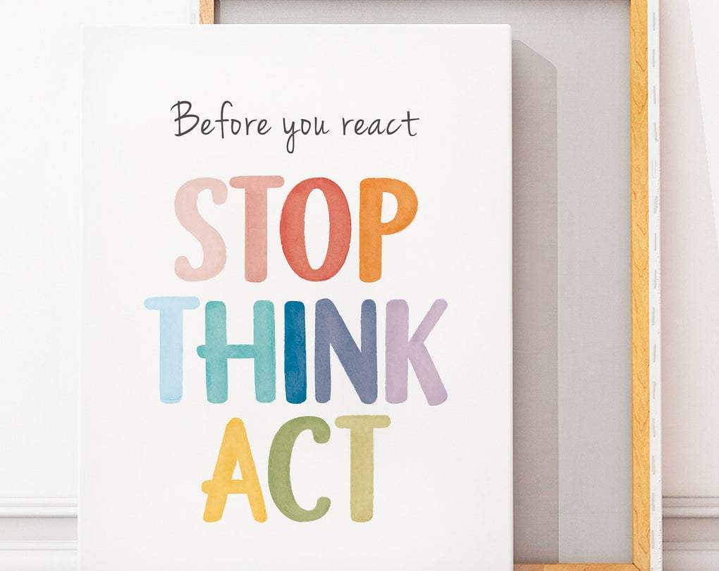 Stop Technique, Calming Corner Poster, Stress And Anxiety Relief ...