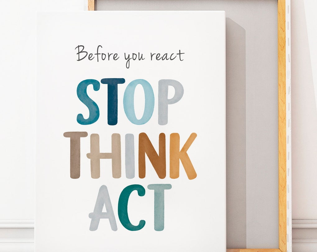 Stop Technique, Calming Corner Poster, Stress And Anxiety Relief ...