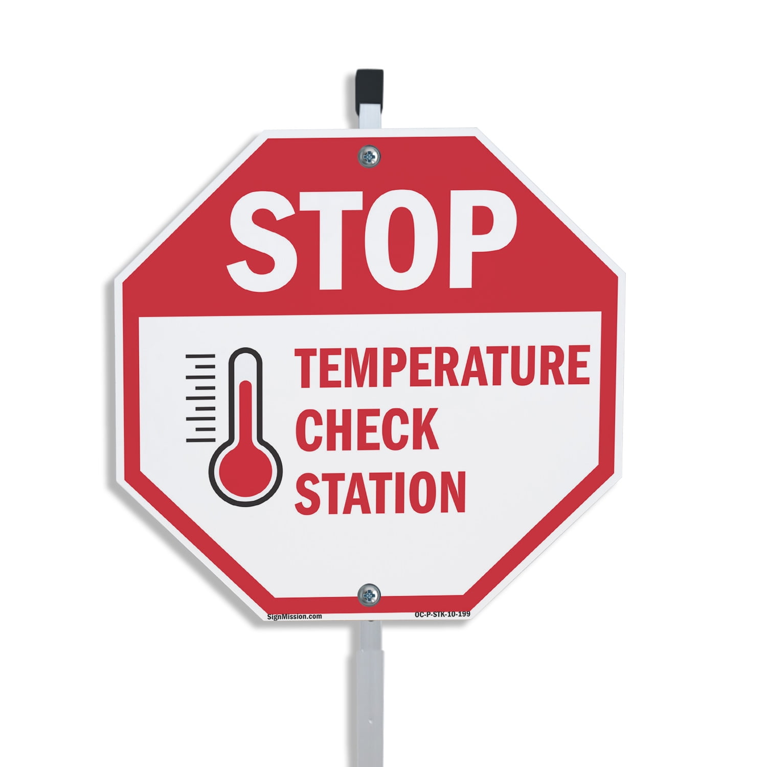 Stop Temperature Check Station 10 inch X 10 inch Octagon Plastic Sign ...