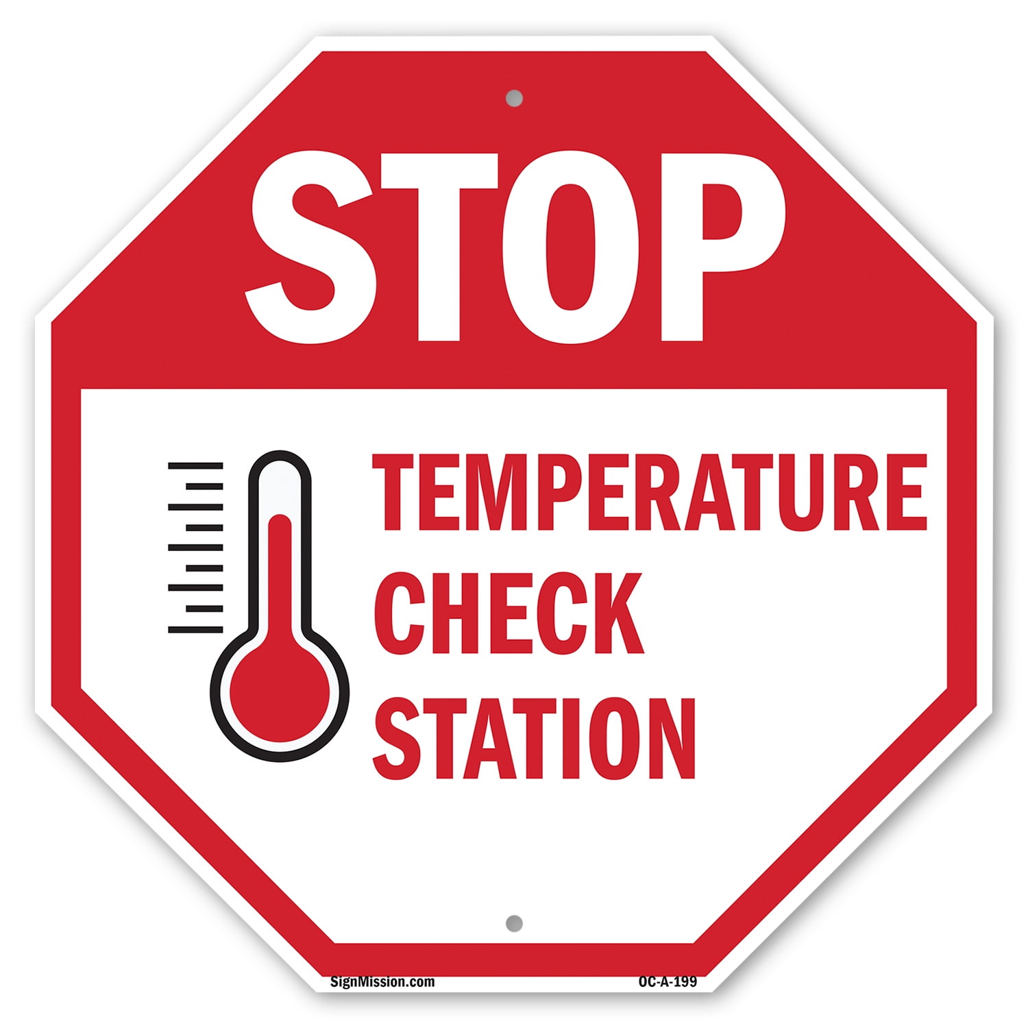 Stop Temperature Check Station 10 inch X 10 inch Octagon Rust Free ...