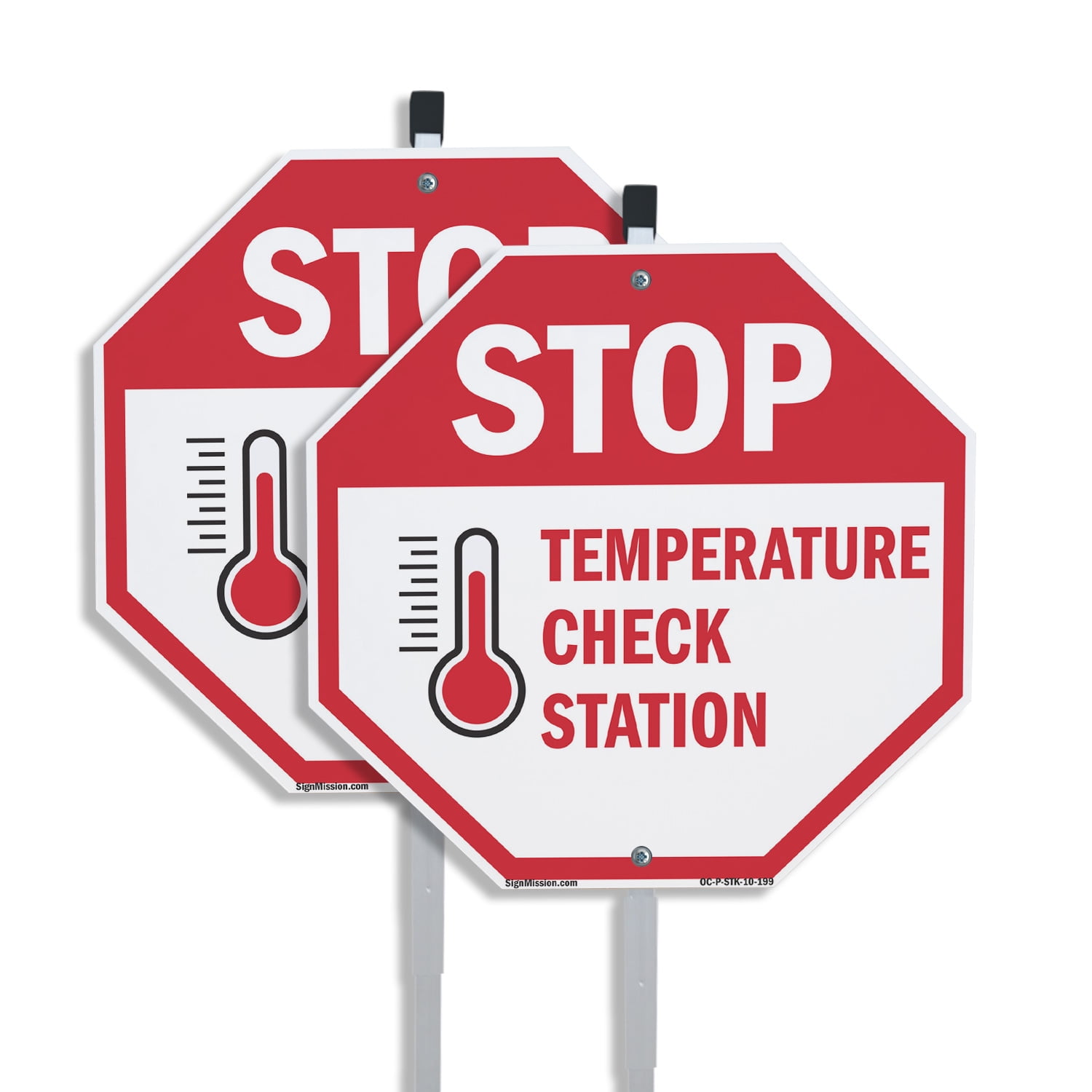 Stop Temperature Check Station (2 Pack) 10 inch X 10 inch Octagon ...