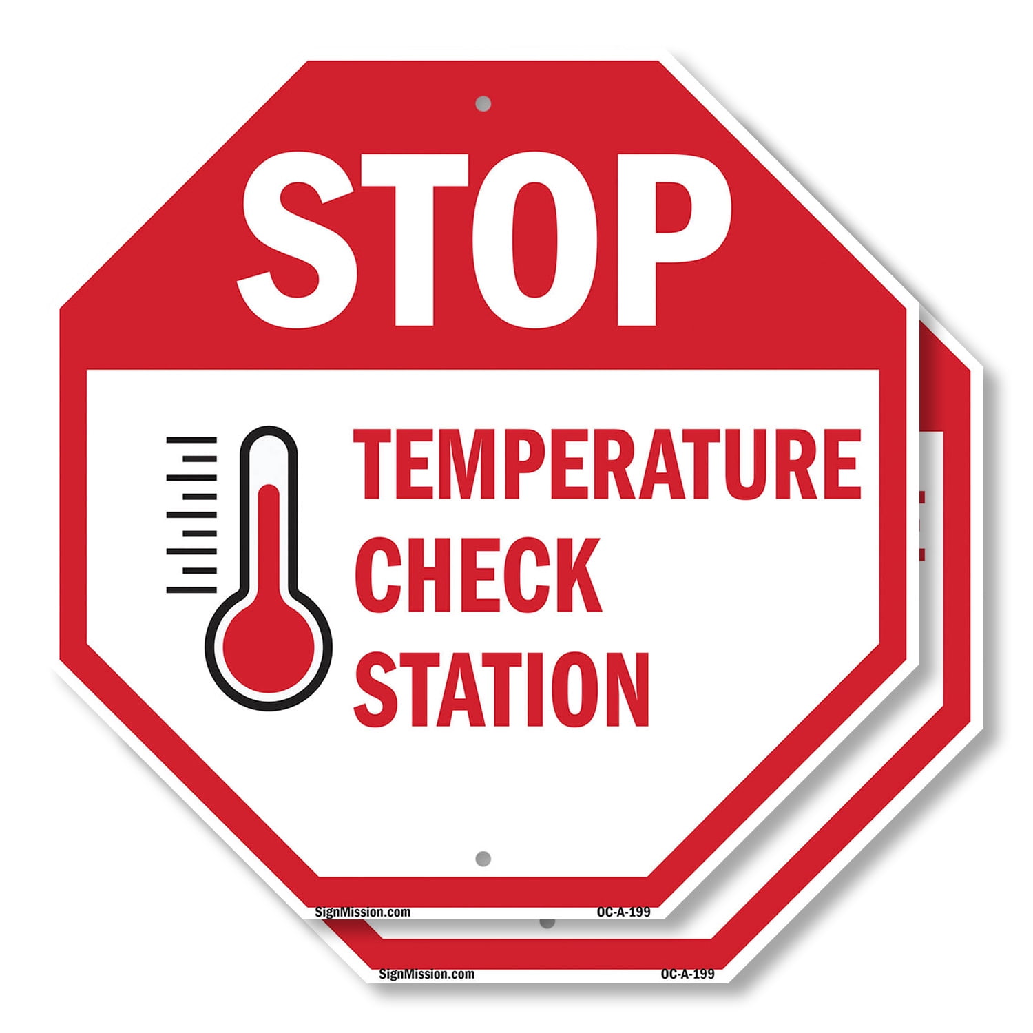 Stop Temperature Check Station (2 Pack) 18 inch X 18 inch Octagon ...