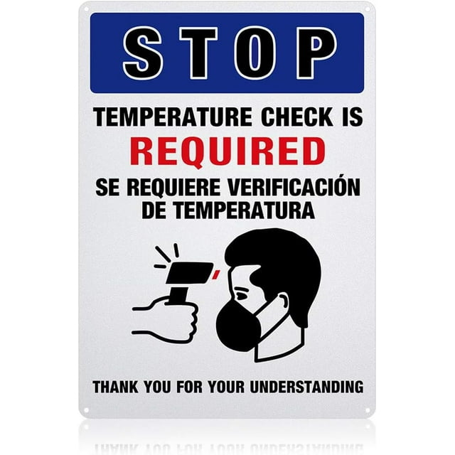 Stop Temperature Check is Required Sign 10x14 inches 40 Mil Aluminum ...