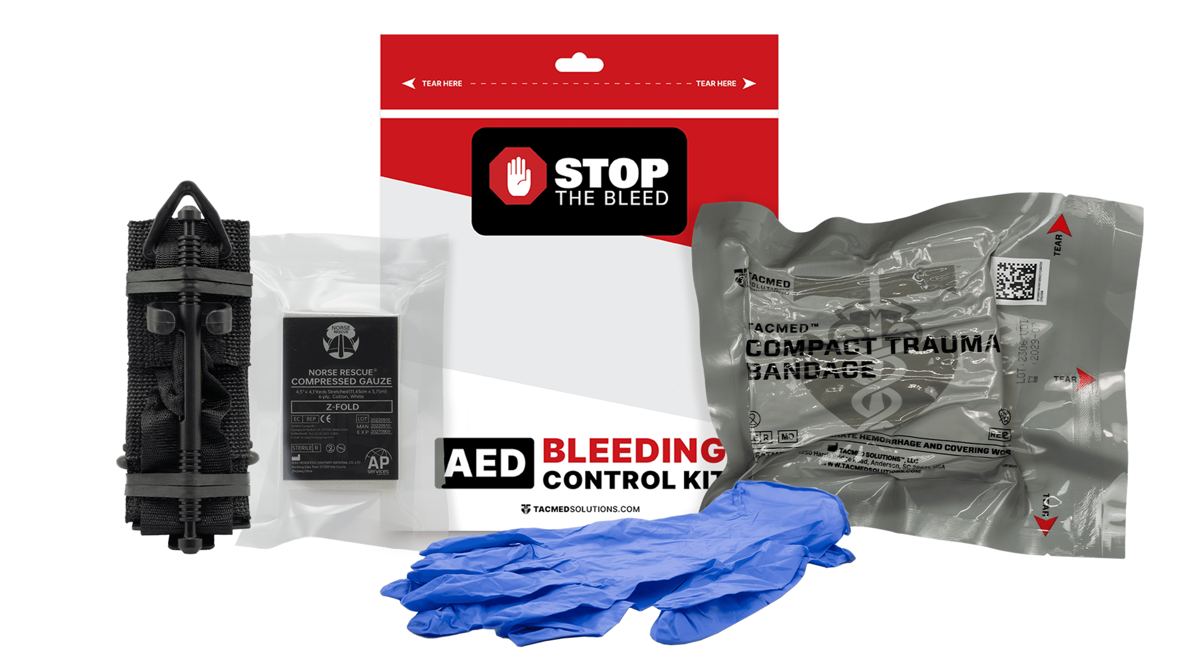 Stop The Bleed AED Kit Plastic Pouch, Complete Hemorrhage Control ...