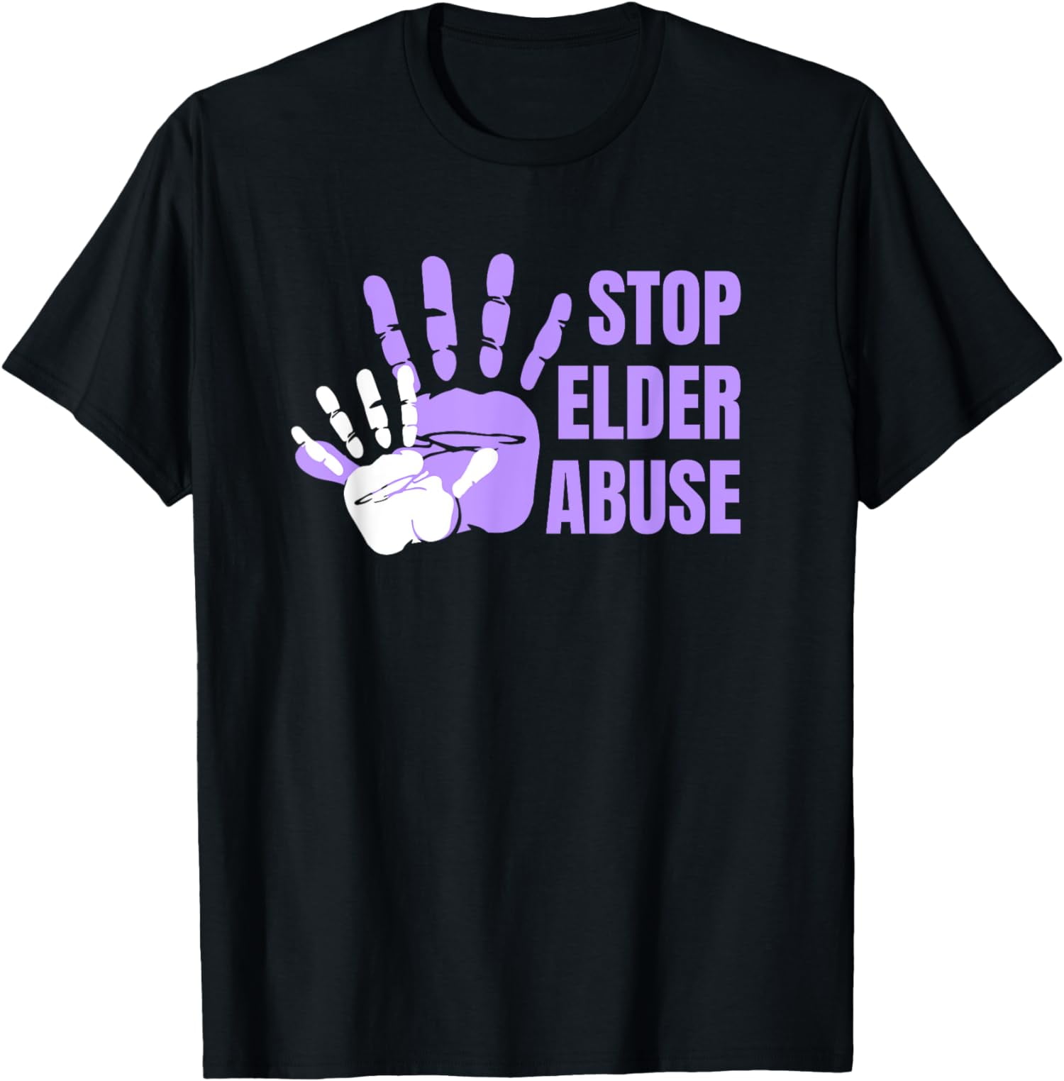 Stop The Elder Abuse - Purple Elder Abuse Awareness Ribbon T-Shirt ...