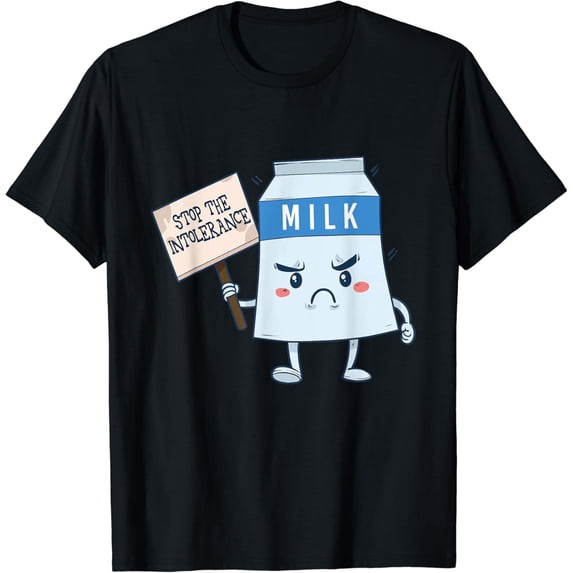 Stop The Intolerance Milk Carton Lactose intolerant Vegan T-Shirt ...