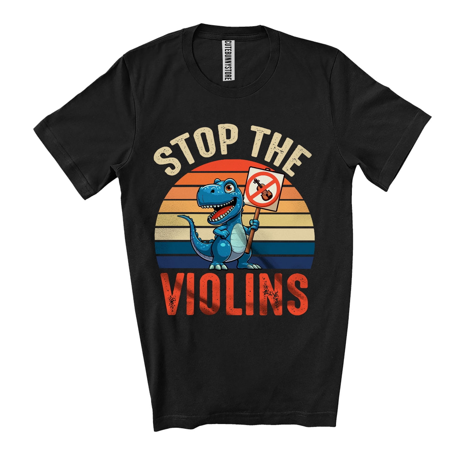 Stop The Violins; Humorous Anti Violin Player Musician Protest T-Rex ...