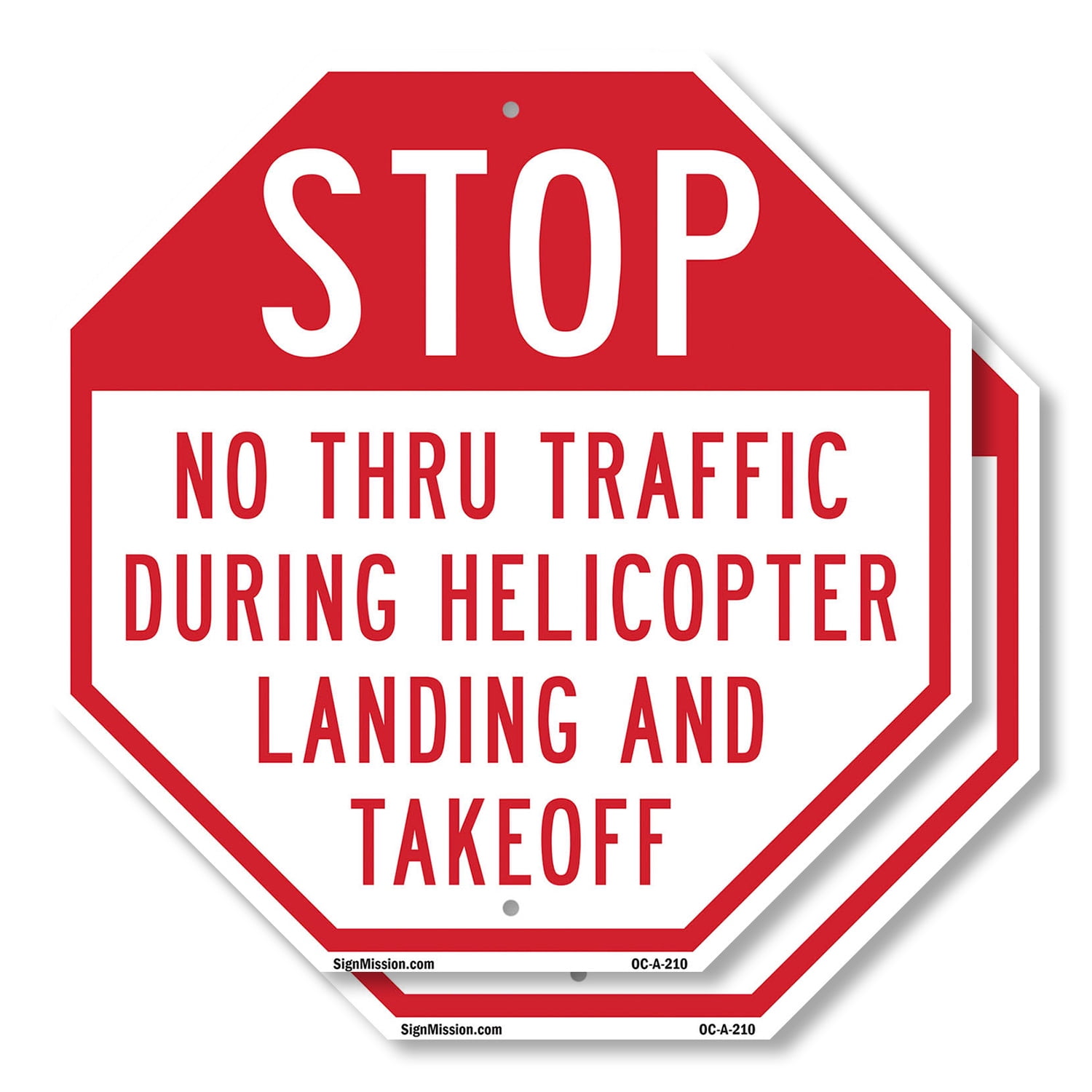Stop No Thru Traffic During Helicopter Landing and Takeoff (2 Pack) 18 ...
