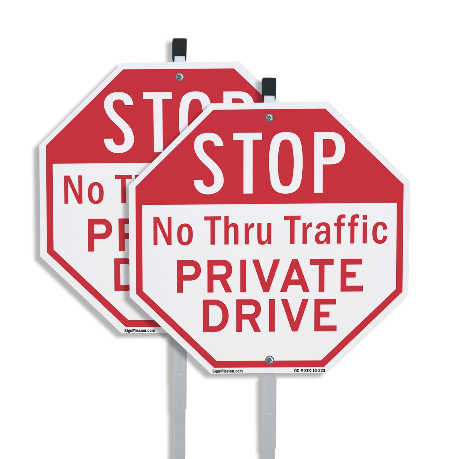 Stop No Thru Traffic Private Drive (2 Pack) 10 inch X 10 inch Octagon ...