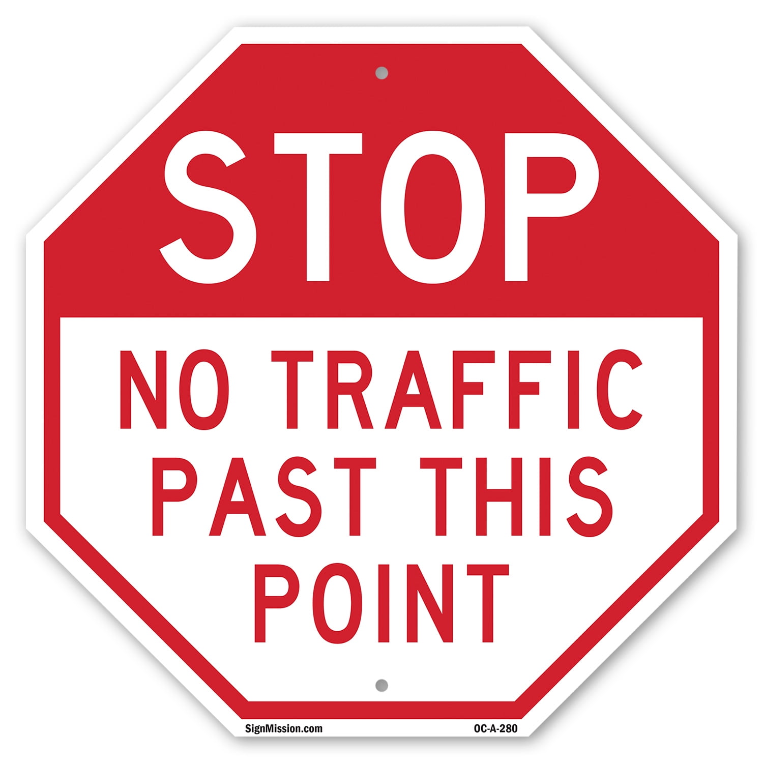 Stop No Traffic Past This Point 10 inch X 10 inch Octagon Plastic Sign ...