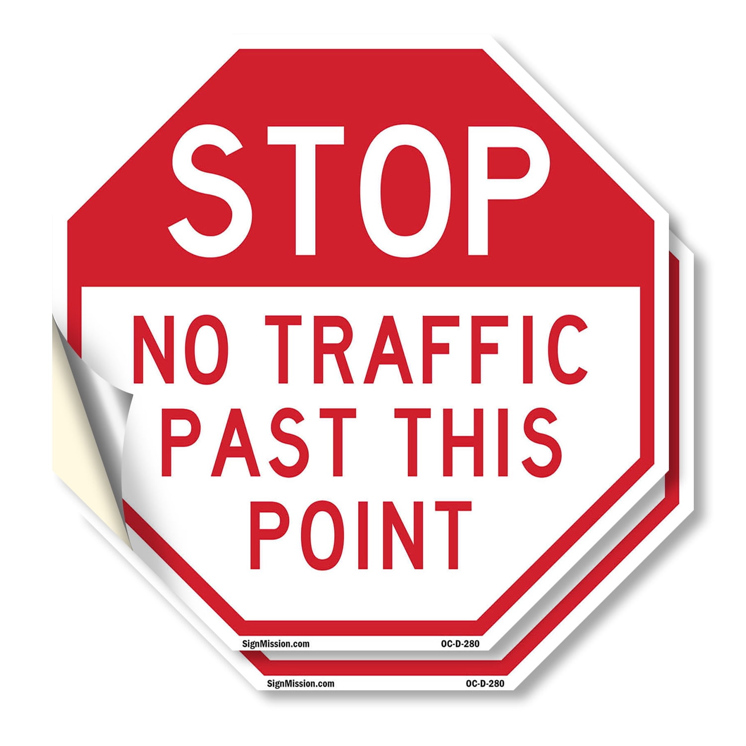 Stop No Traffic Past This Point (2 Pack) 4 inch X 4 inch Octagon Vinyl ...