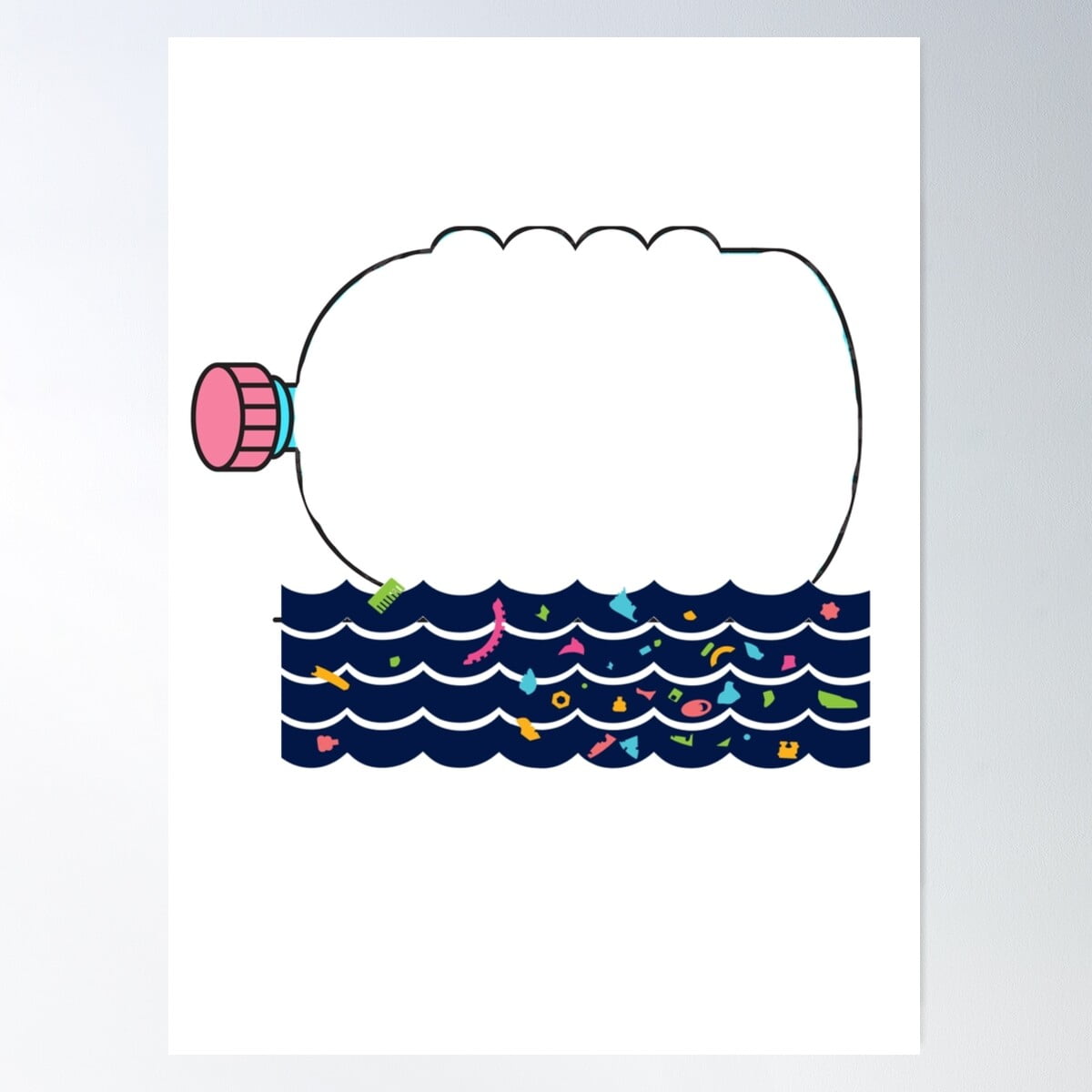 Stop Trashing Our Ocean! Poster Wall Art, Modern Wall Decor For Living ...