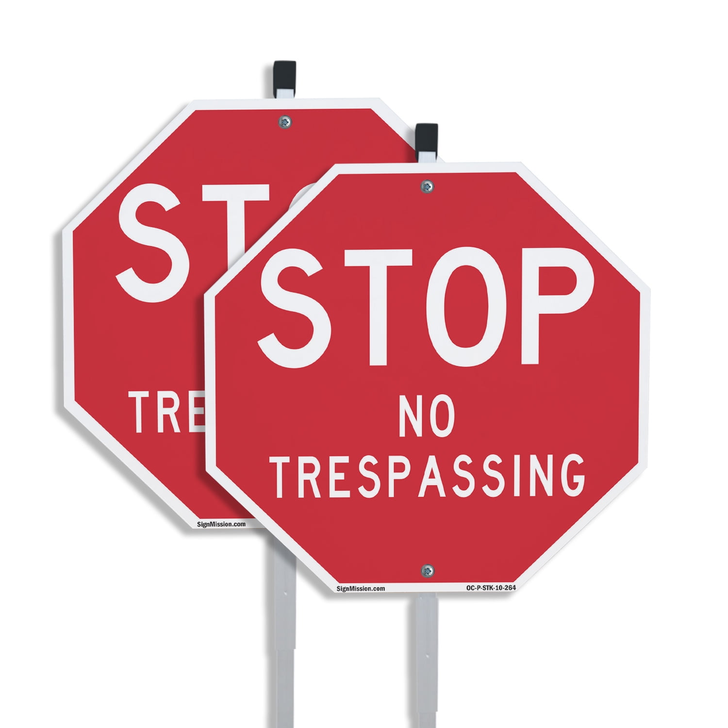 Stop No Trespassing (2 Pack) 10 inch X 10 inch Octagon Plastic Signs ...