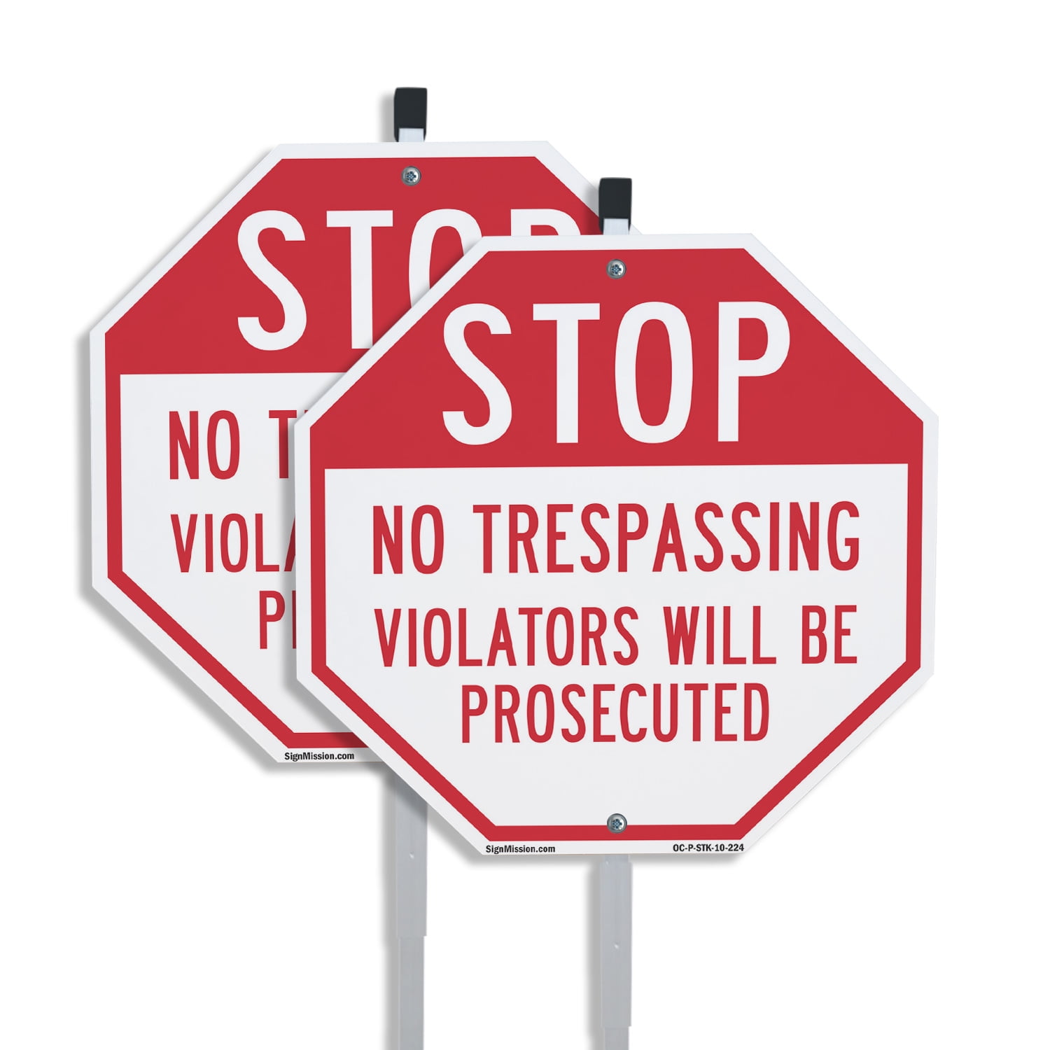 Stop No Trespassing Violators Will Be Prosecuted (2 Pack) 10 inch X 10 ...