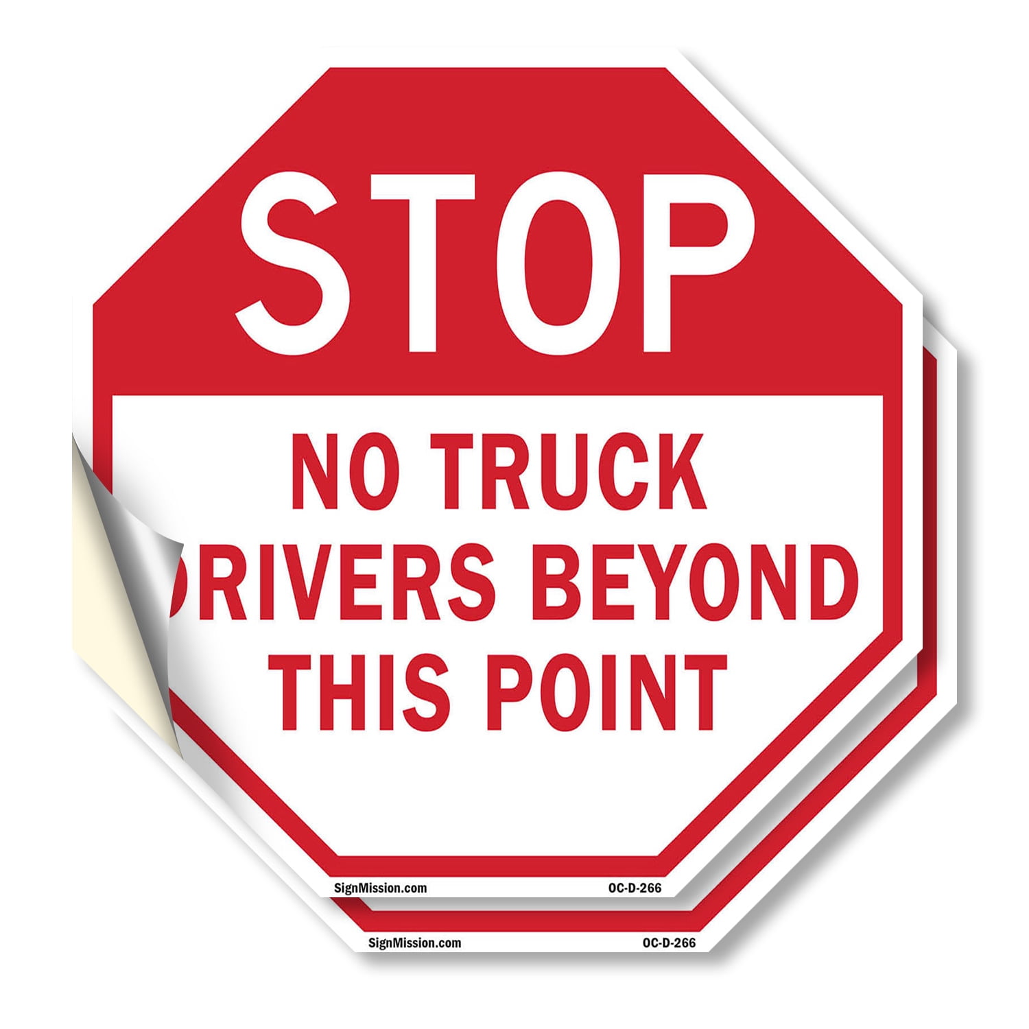 Stop No Truck Drivers Beyond This Point (2 Pack) 6 inch X 6 inch ...