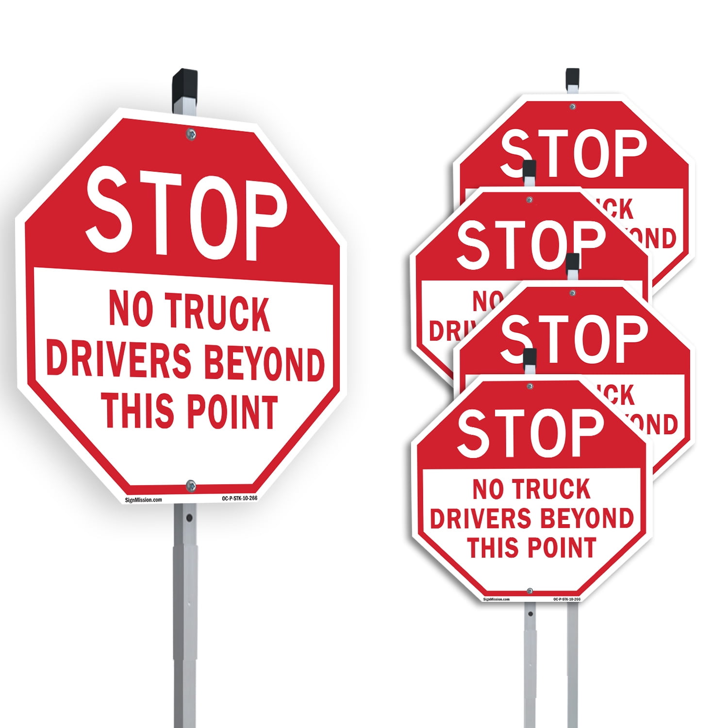 Stop No Truck Drivers Beyond This Point (5 Pack) 10 inch X 10 inch ...