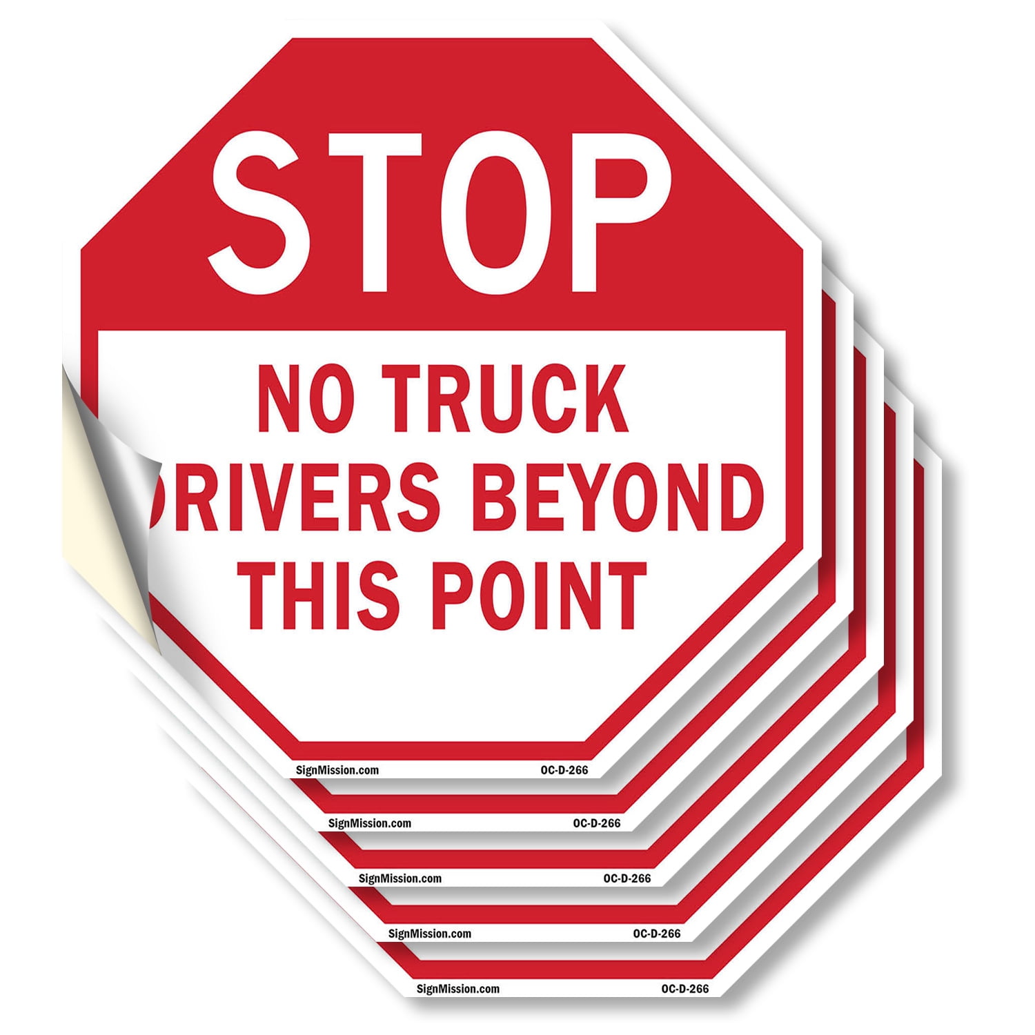 Stop No Truck Drivers Beyond This Point (5 Pack) 4 inch X 4 inch ...