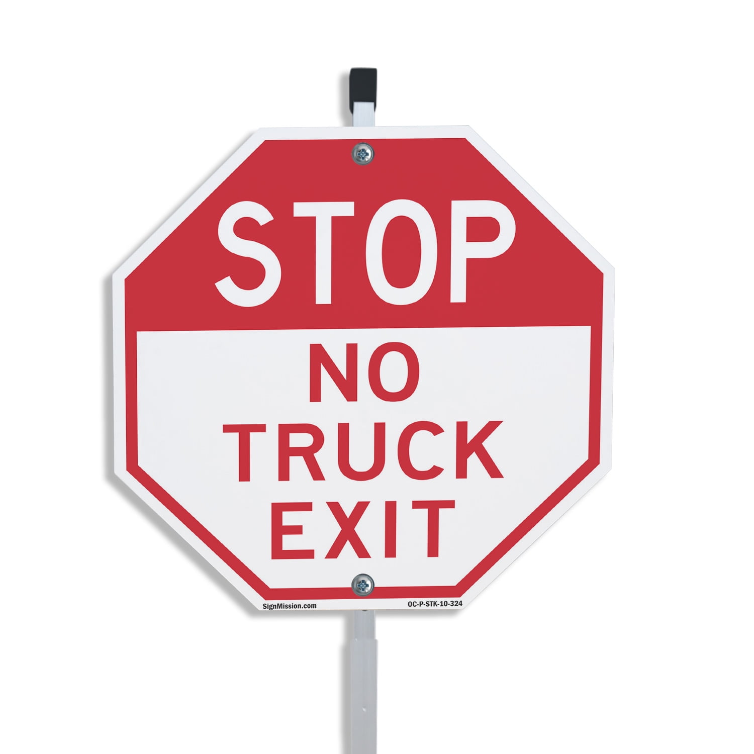 Stop No Truck Exit 10 inch X 10 inch Octagon Plastic Sign with Aluminum ...