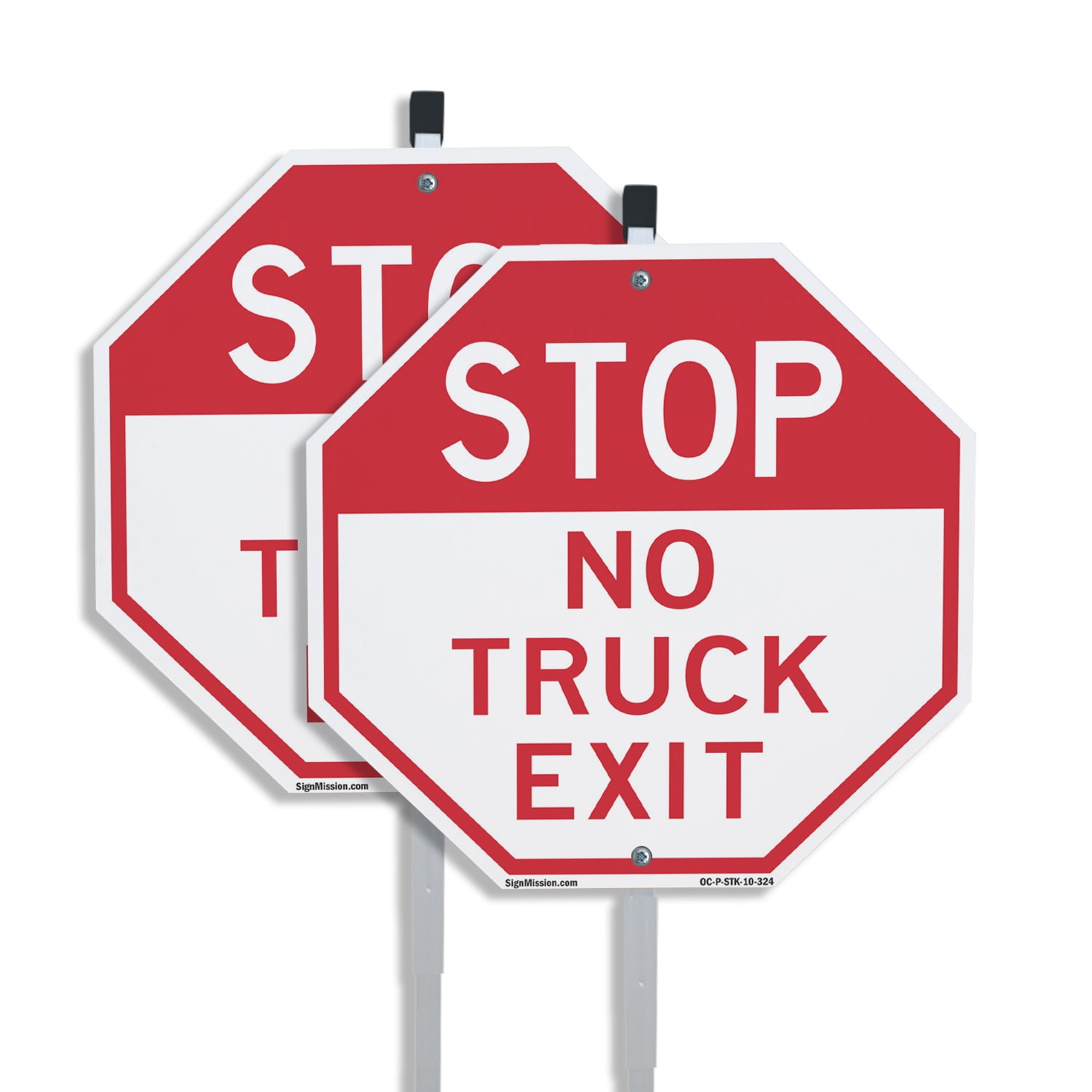 Stop No Truck Exit (2 Pack) 10 inch X 10 inch Octagon Rust Free ...
