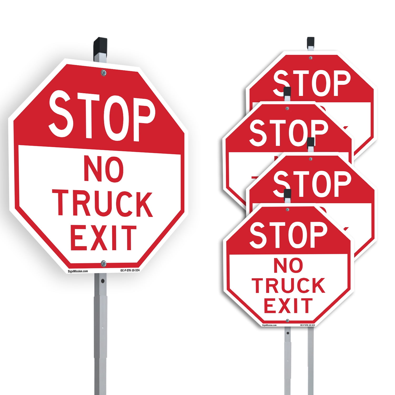 Stop No Truck Exit (5 Pack) 10 inch X 10 inch Octagon Rust Free ...