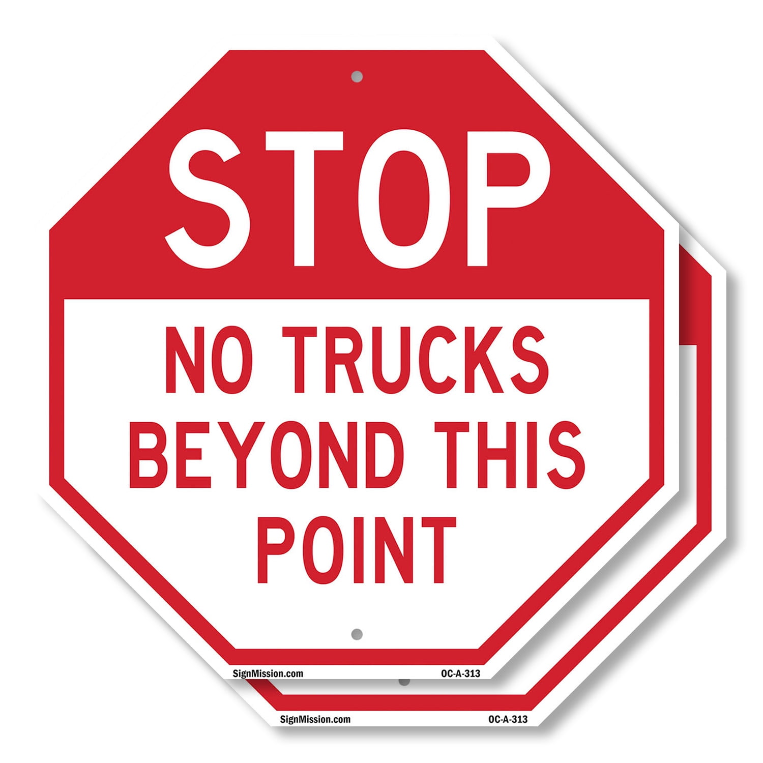 Stop No Trucks Beyond This Point (2 Pack) 18 inch X 18 inch Octagon ...