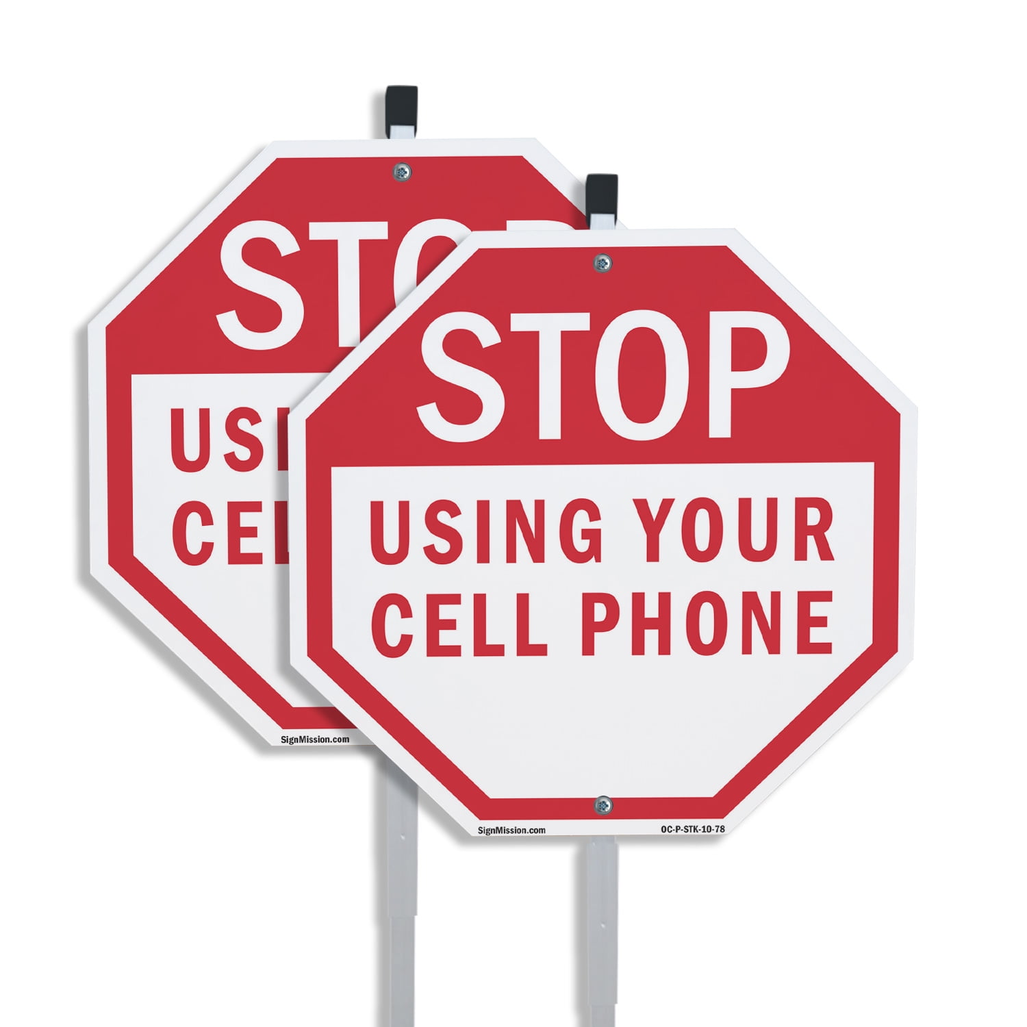Stop Using Your Cell Phone (2 Pack) 10 inch X 10 inch Octagon Plastic ...
