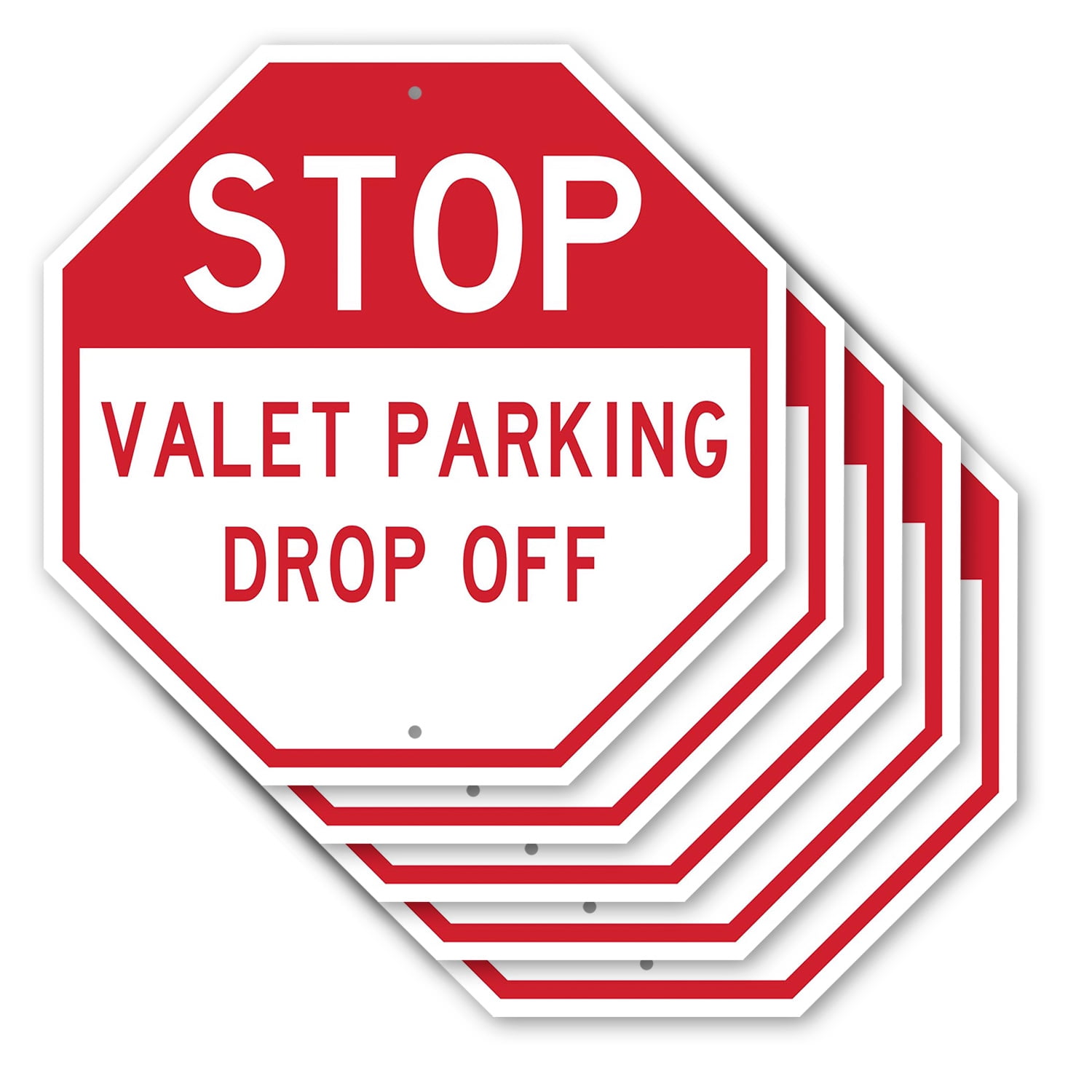 Stop Valet Parking Drop Off (5 Pack) 10 inch X 10 inch Octagon Rust ...