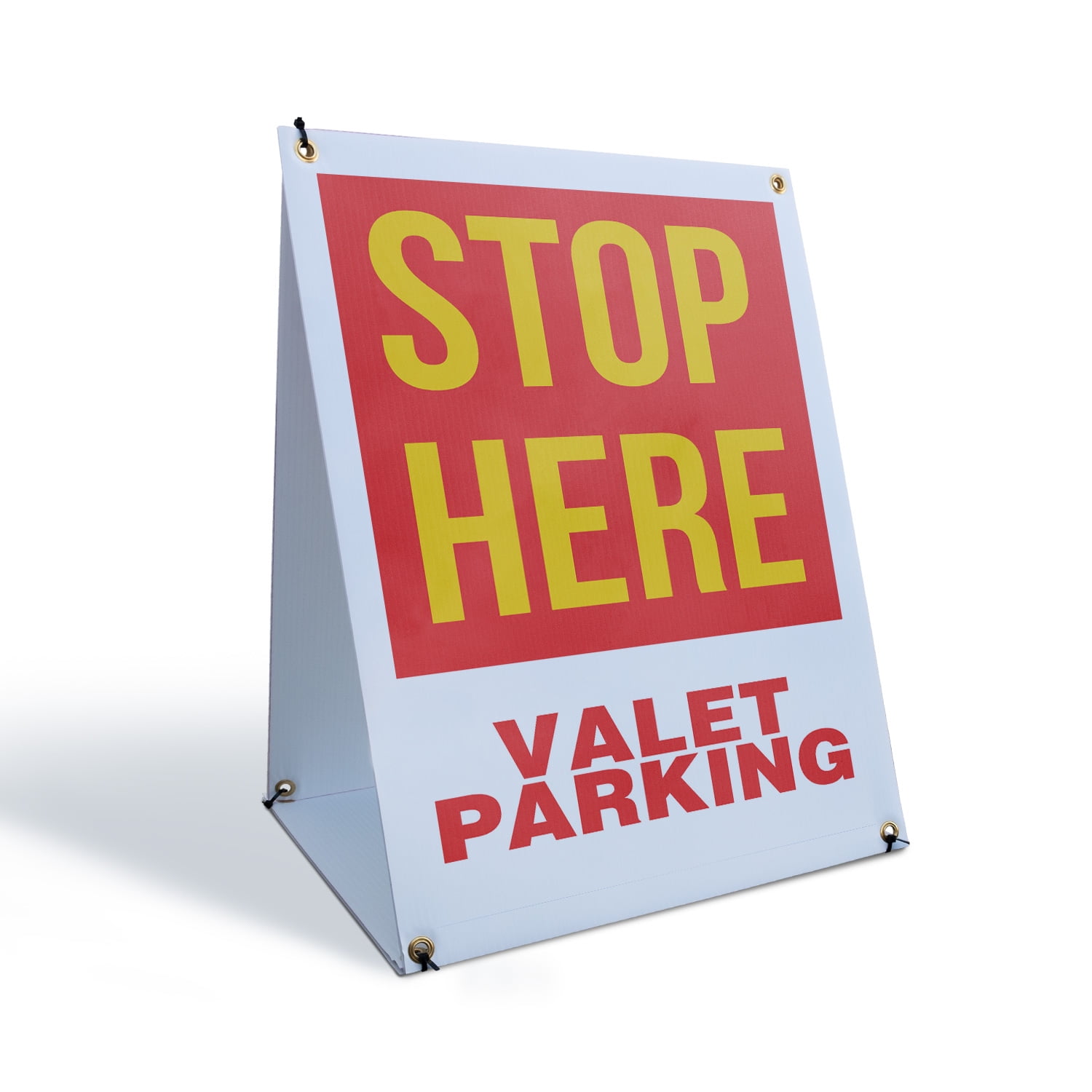 Stop Here Valet Parking Sidewalk Sign 24 Inch x 36 Inch A-Frame Images ...