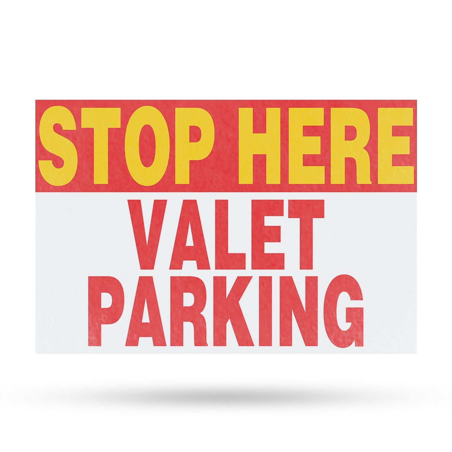 Stop Here Valet Parking Vinyl Decal 24 Inch x 36 Inch Weatherproof ...