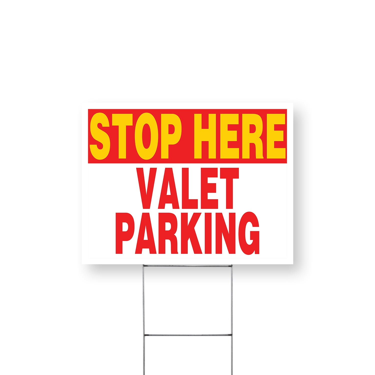 Stop Here Valet Parking Yard Sign 18 Inch x 24 Inch Single Sided ...