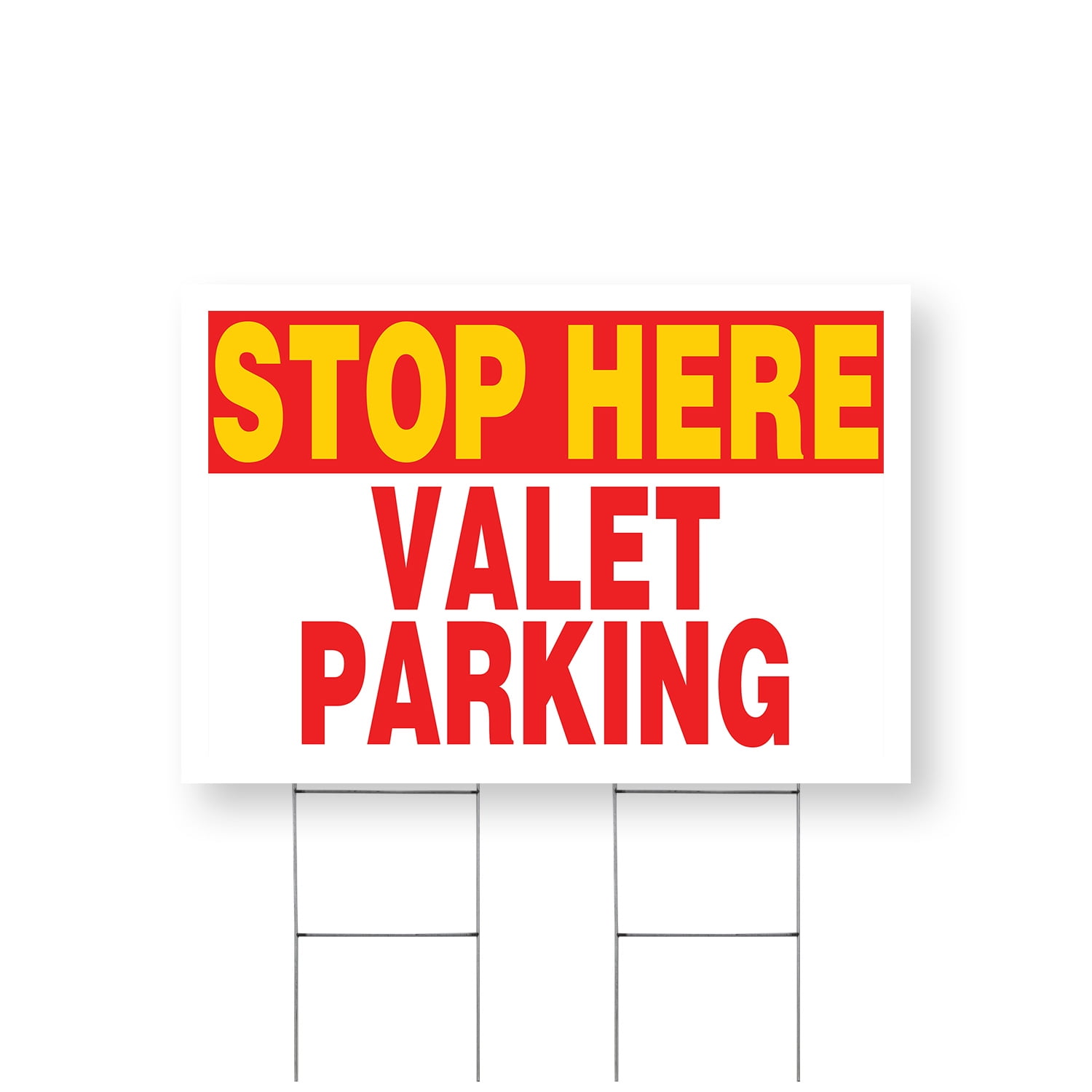 Stop Here Valet Parking Yard Sign 24 Inch x 36 Inch Double Sided ...