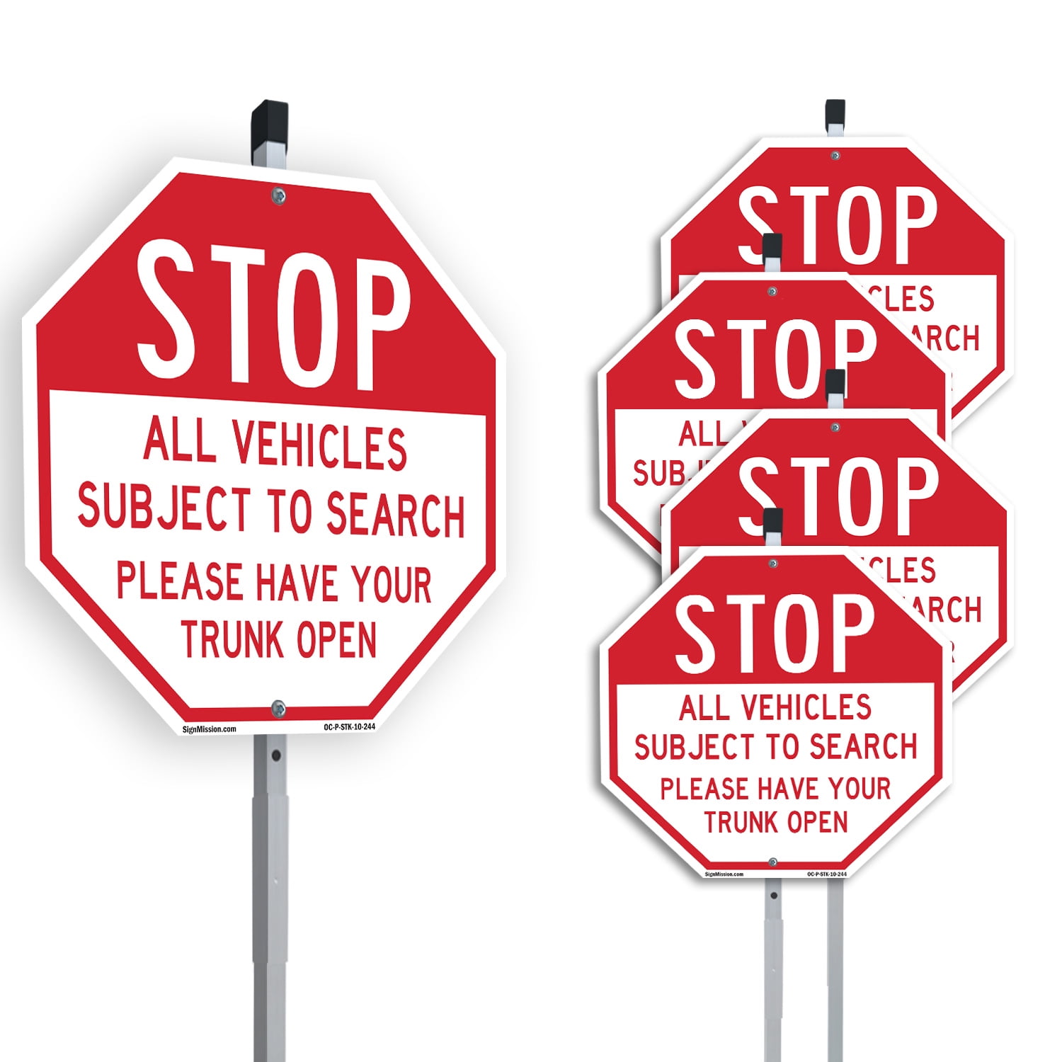 Stop All Vehicles Subject to Search Please Have Your Trunk Open (5 Pack ...