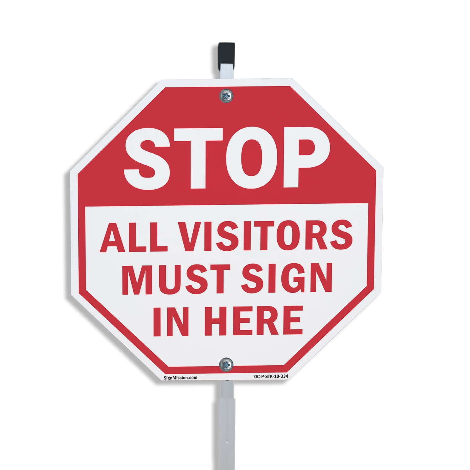 Stop All Visitors Must Sign in Here 10 inch X 10 inch Octagon Plastic ...