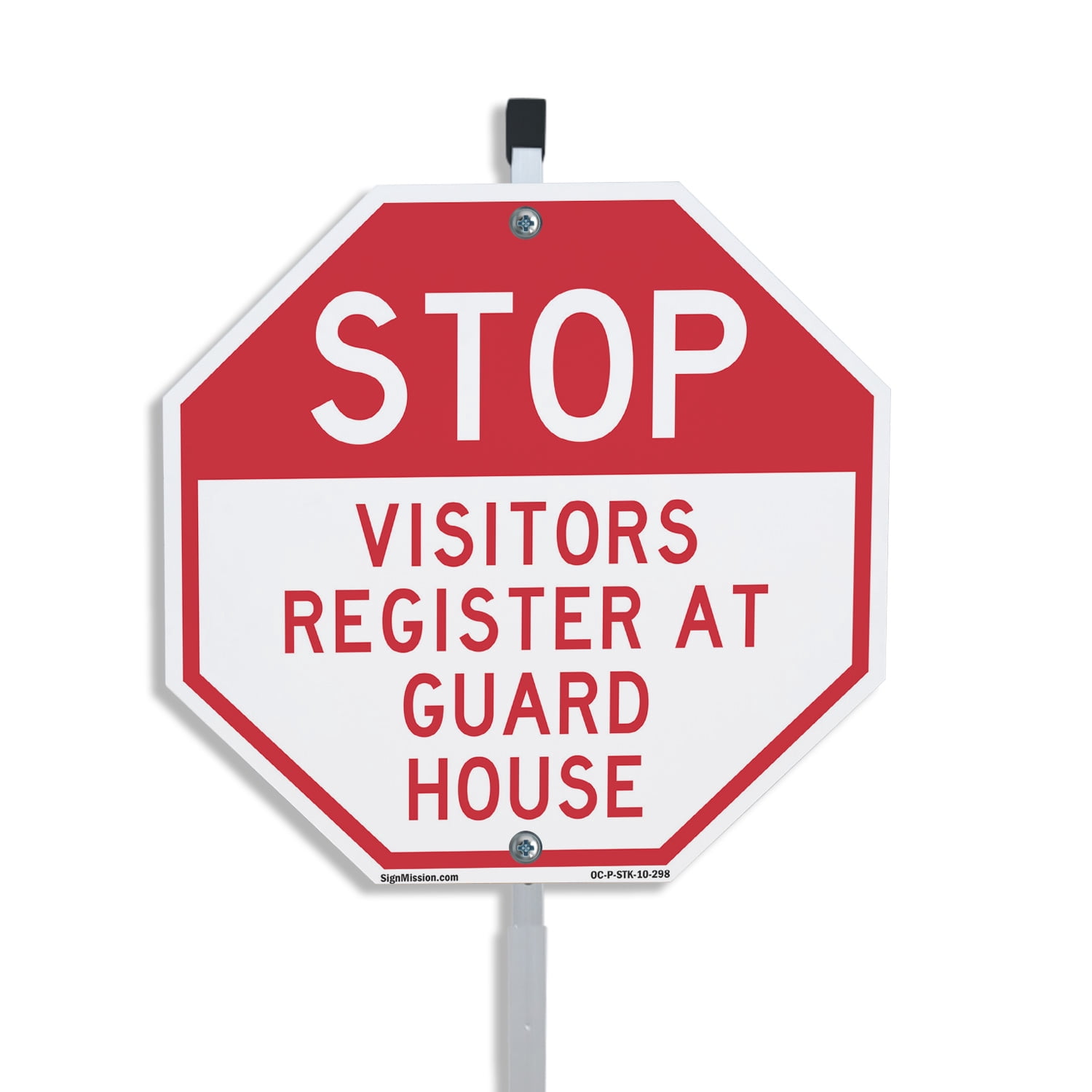 Stop Visitors Register at Guard House 10 inch X 10 inch Octagon Plastic ...