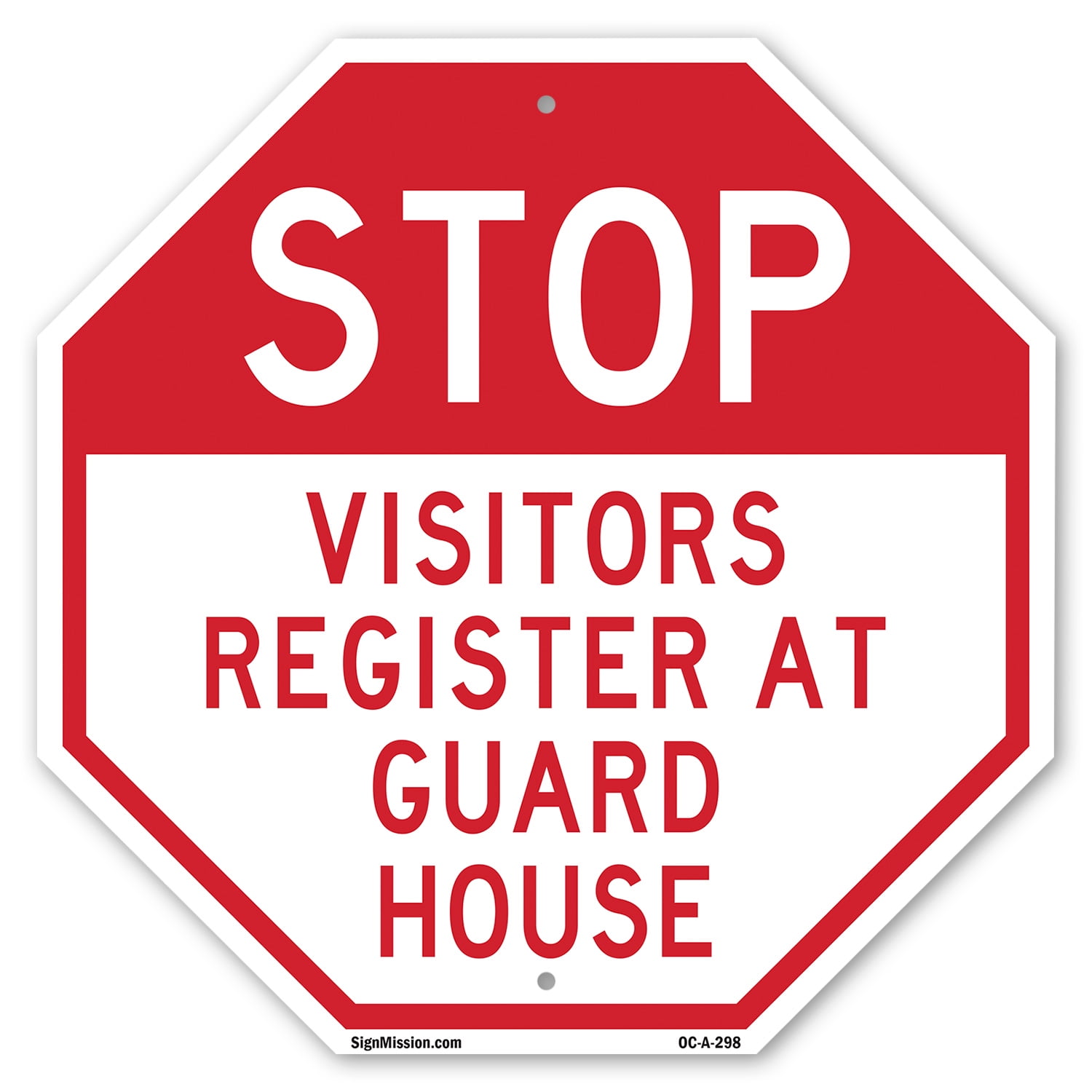 Stop Visitors Register at Guard House 10 inch X 10 inch Octagon Plastic ...
