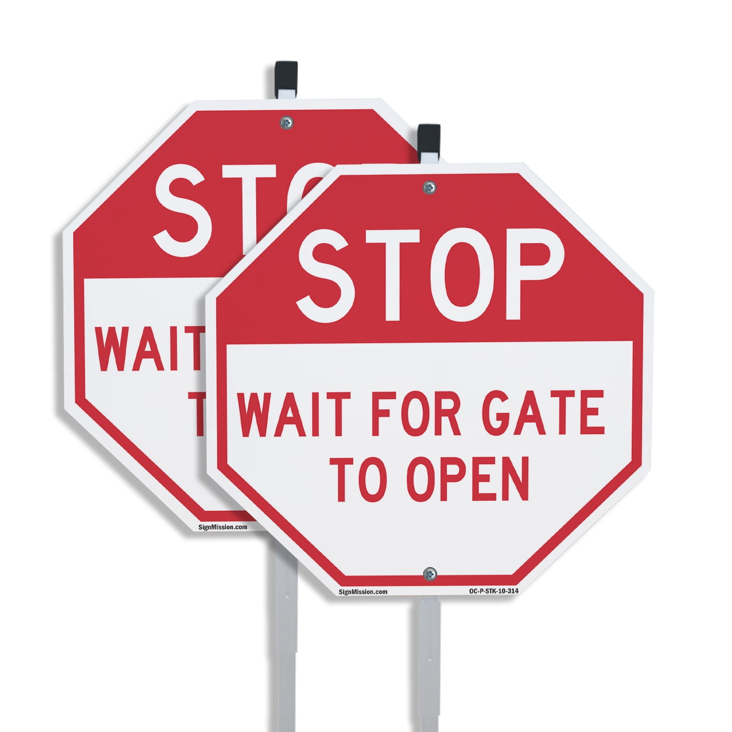 Stop Wait for Gate to Open (2 Pack) 10 inch X 10 inch Octagon Plastic ...