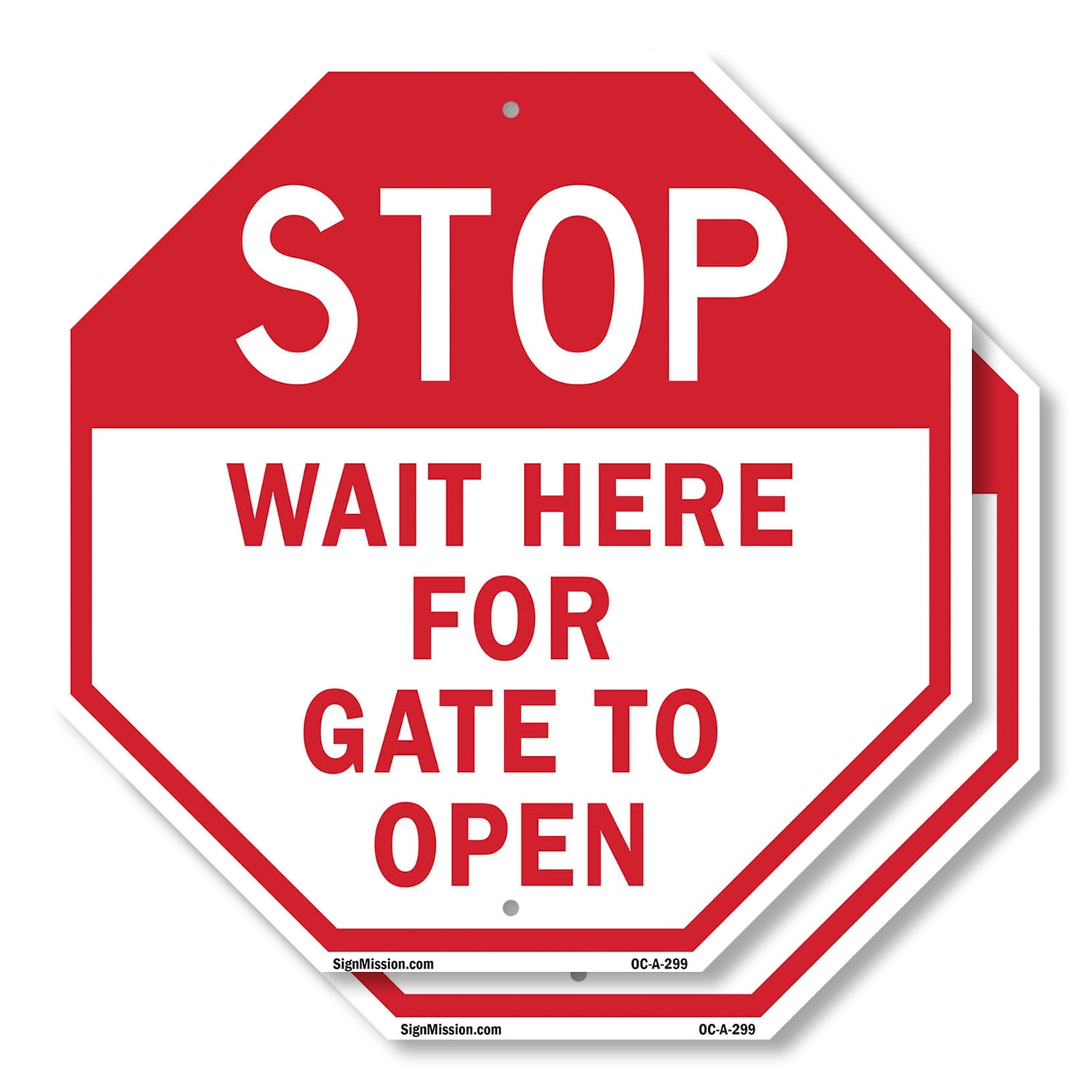 Stop Wait Here for Gate to Open (2 Pack) 18 inch X 18 inch Octagon ...