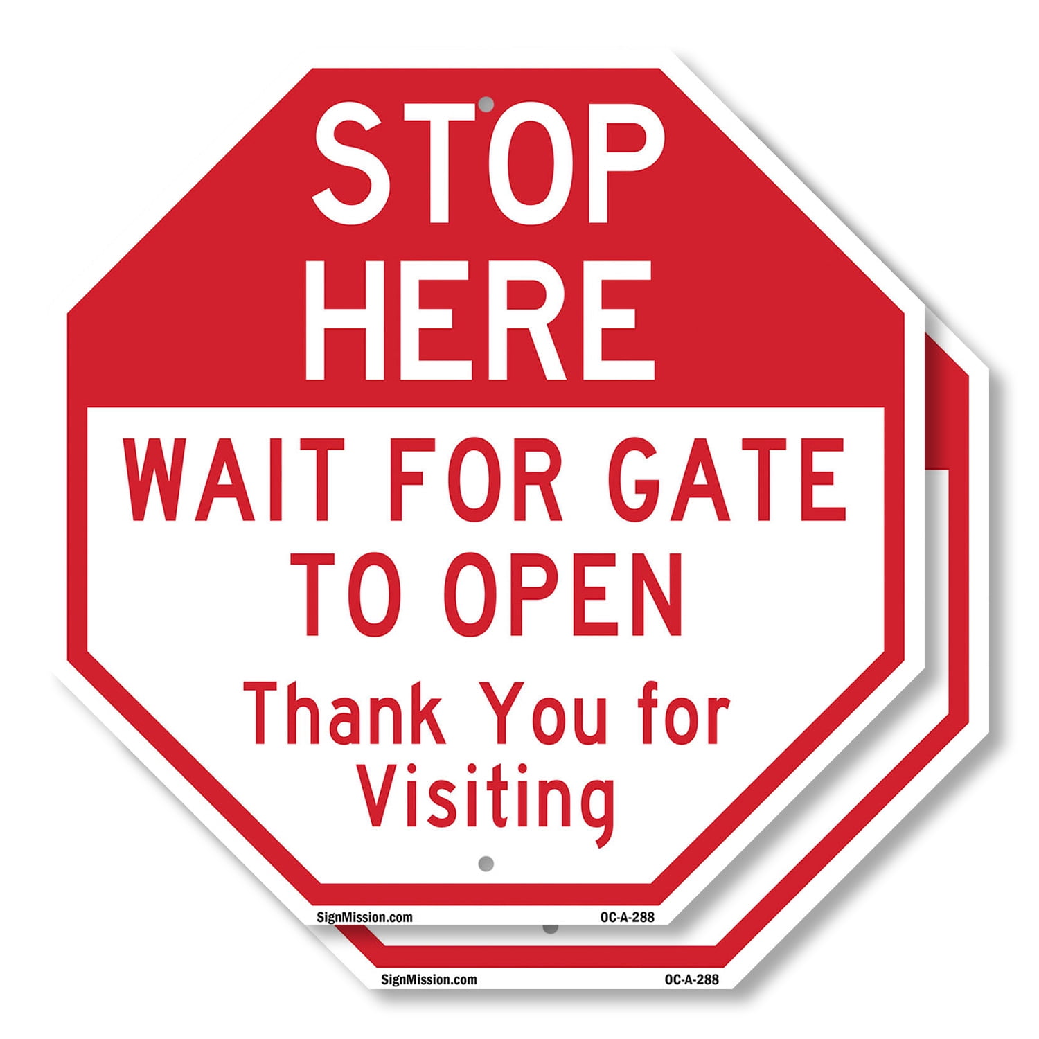 Stop Here Wait for Gate to Open Thank You for Visiting (2 Pack) 10 inch ...