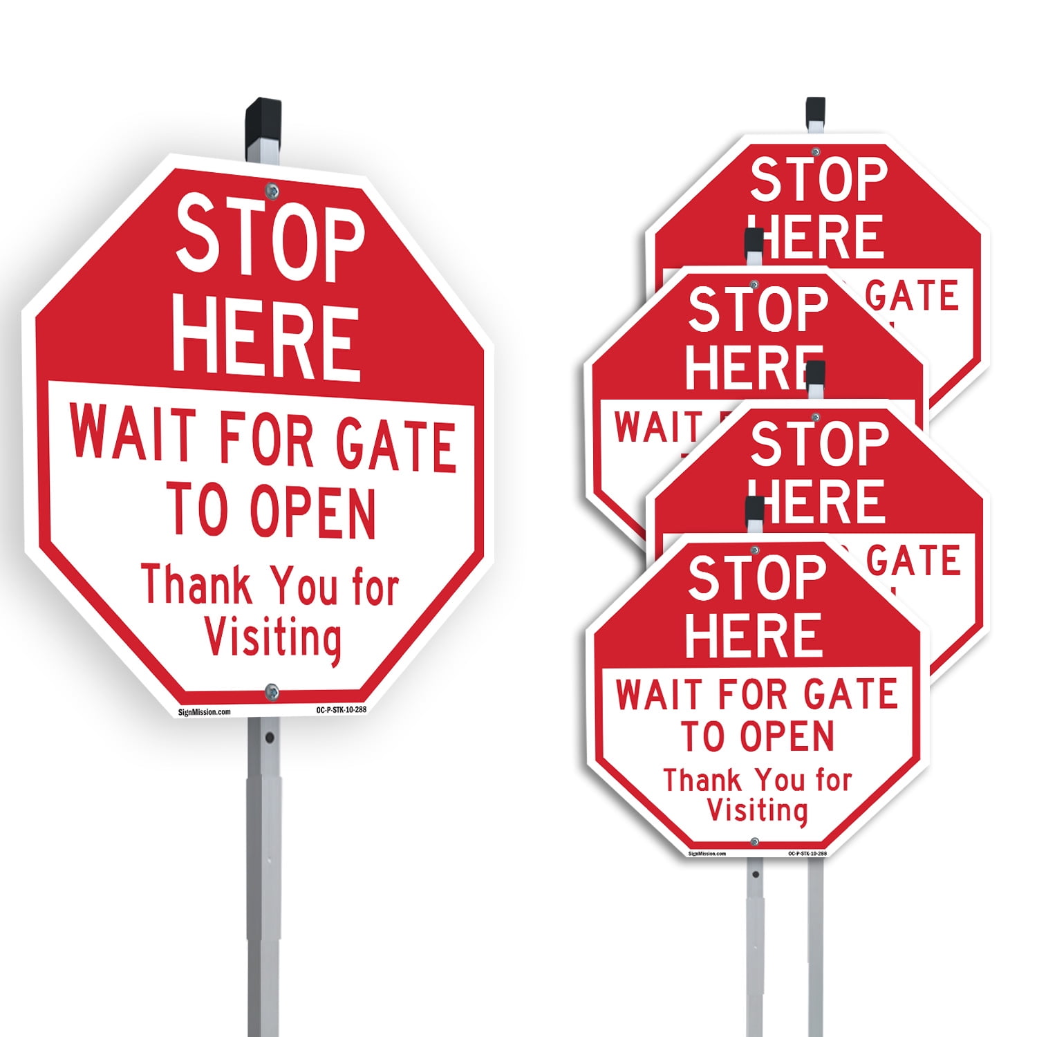 Stop Here Wait for Gate to Open Thank You for Visiting (5 Pack) 10 inch ...