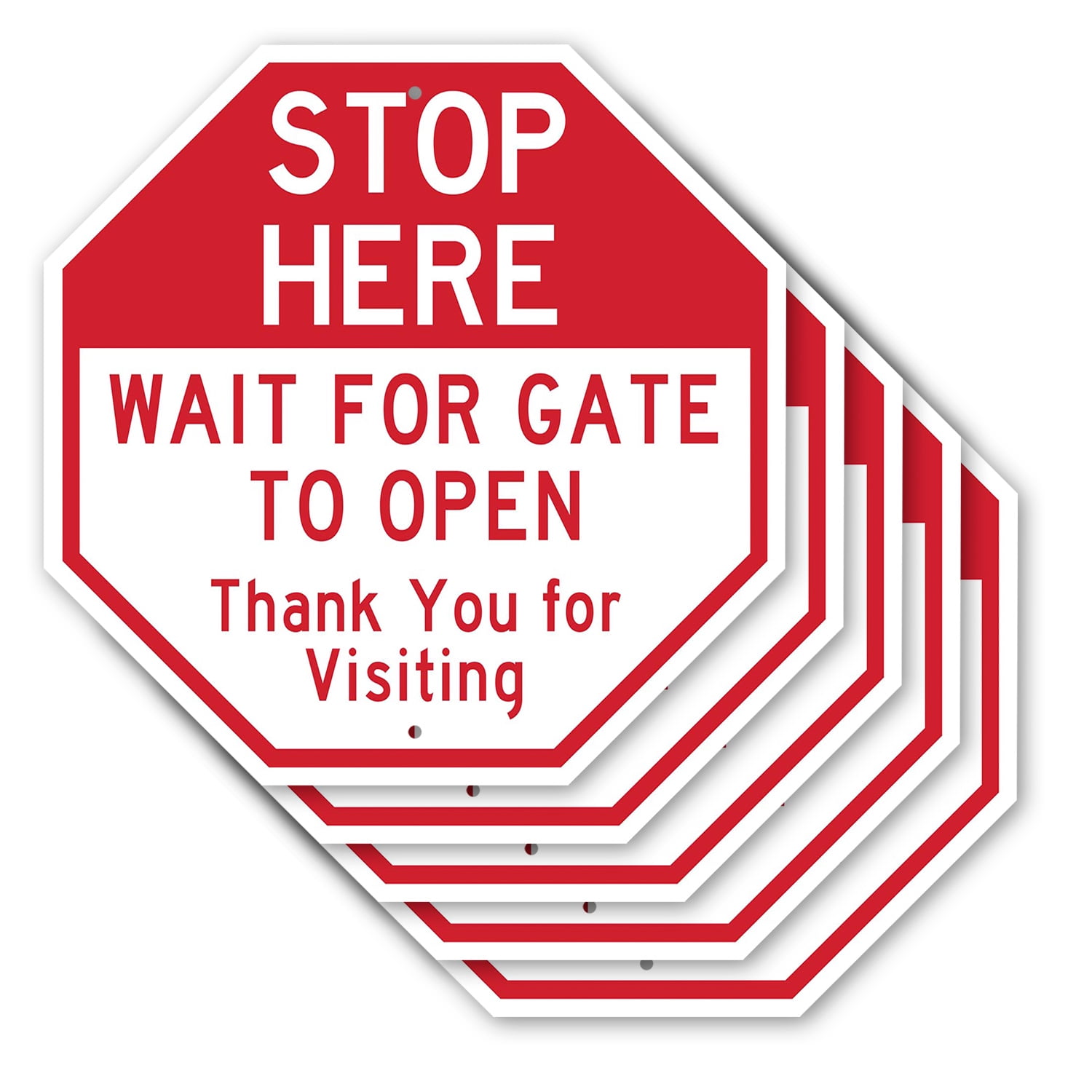 Stop Here Wait for Gate to Open Thank You for Visiting (5 Pack) 10 inch ...