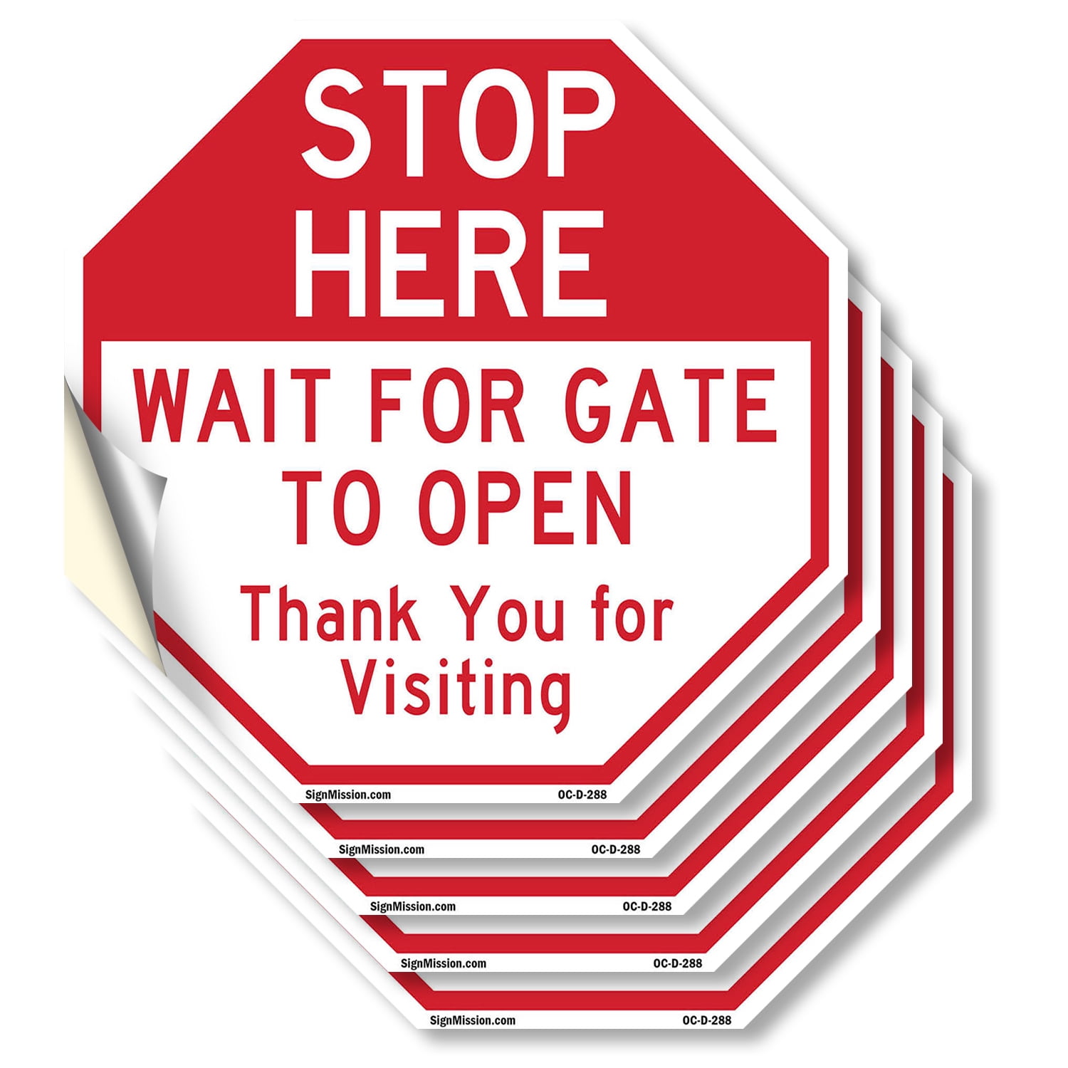 Stop Here Wait for Gate to Open Thank You for Visiting (5 Pack) 4 inch ...