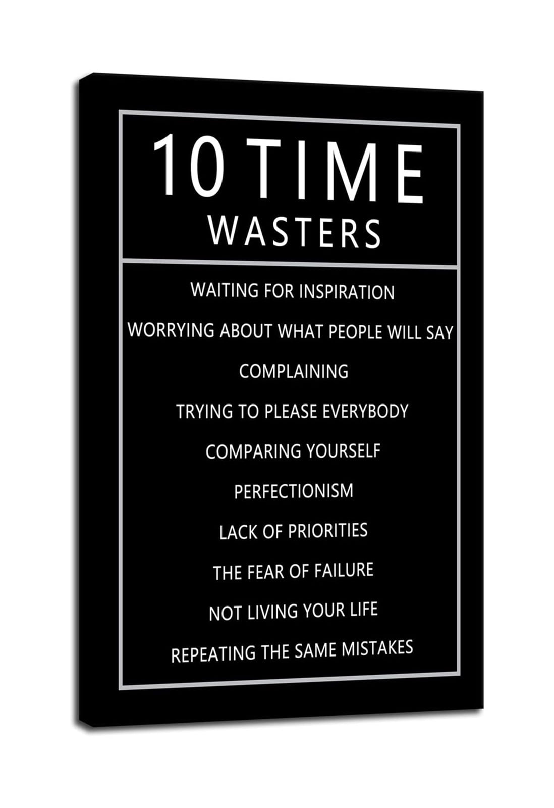 Stop Wasting Time Wall Art - Motivational Quote on Canvas ...
