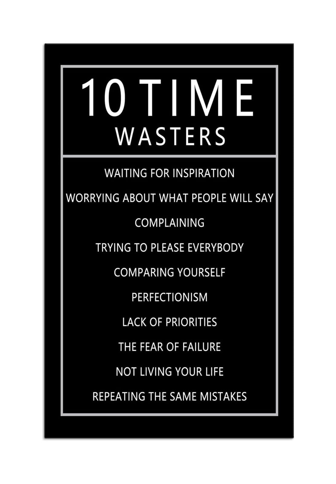 Stop Wasting Time Wall Art - Motivational Quote on Canvas ...