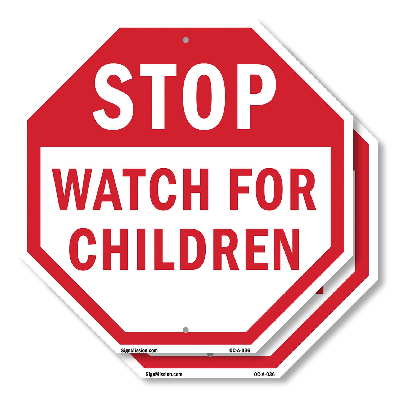 Stop Watch For Children (2 Pack) 10 inch X 10 inch Octagon Plastic Sign ...