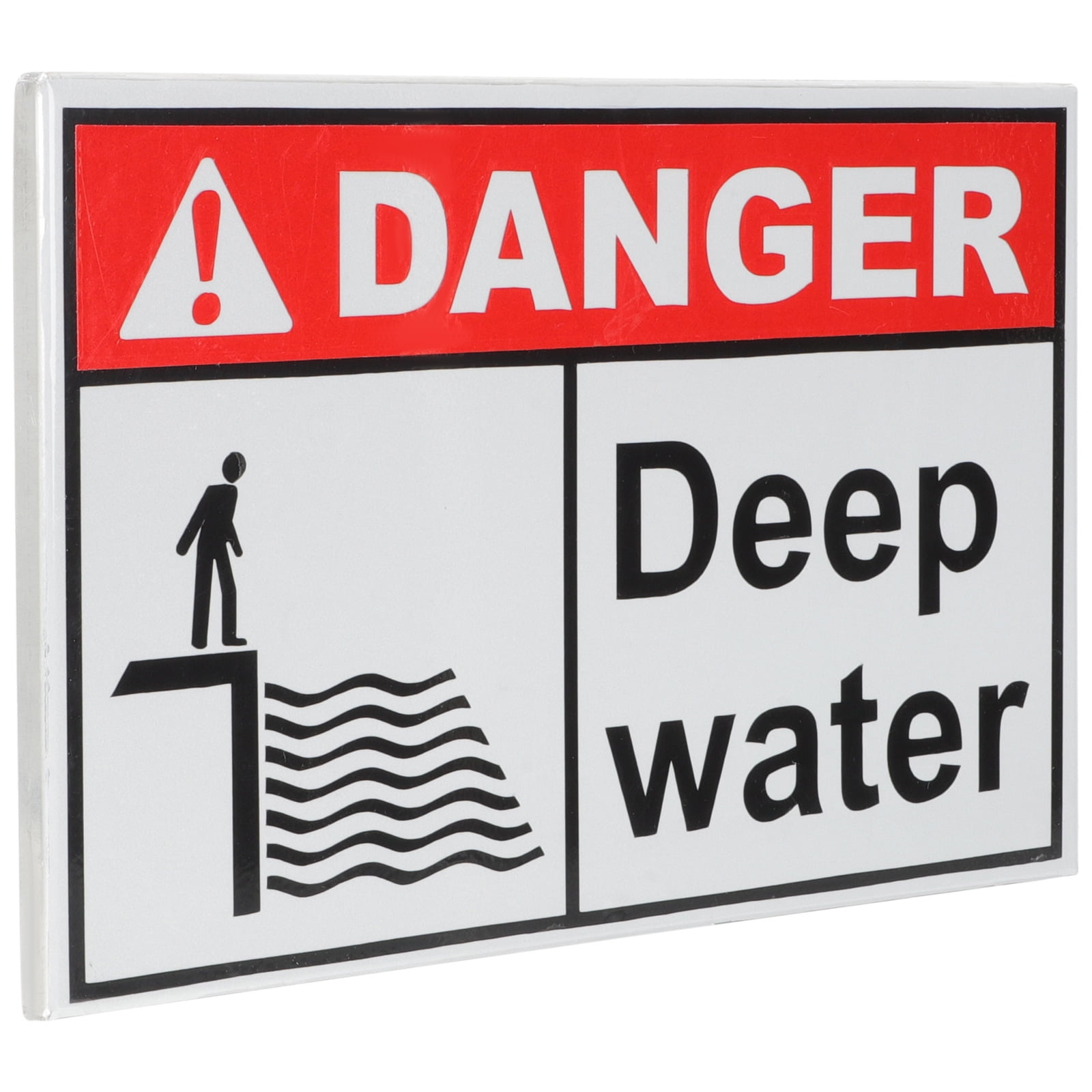 Stop Water Depth Hazard Identification Danger Sign for Adults Pond ...