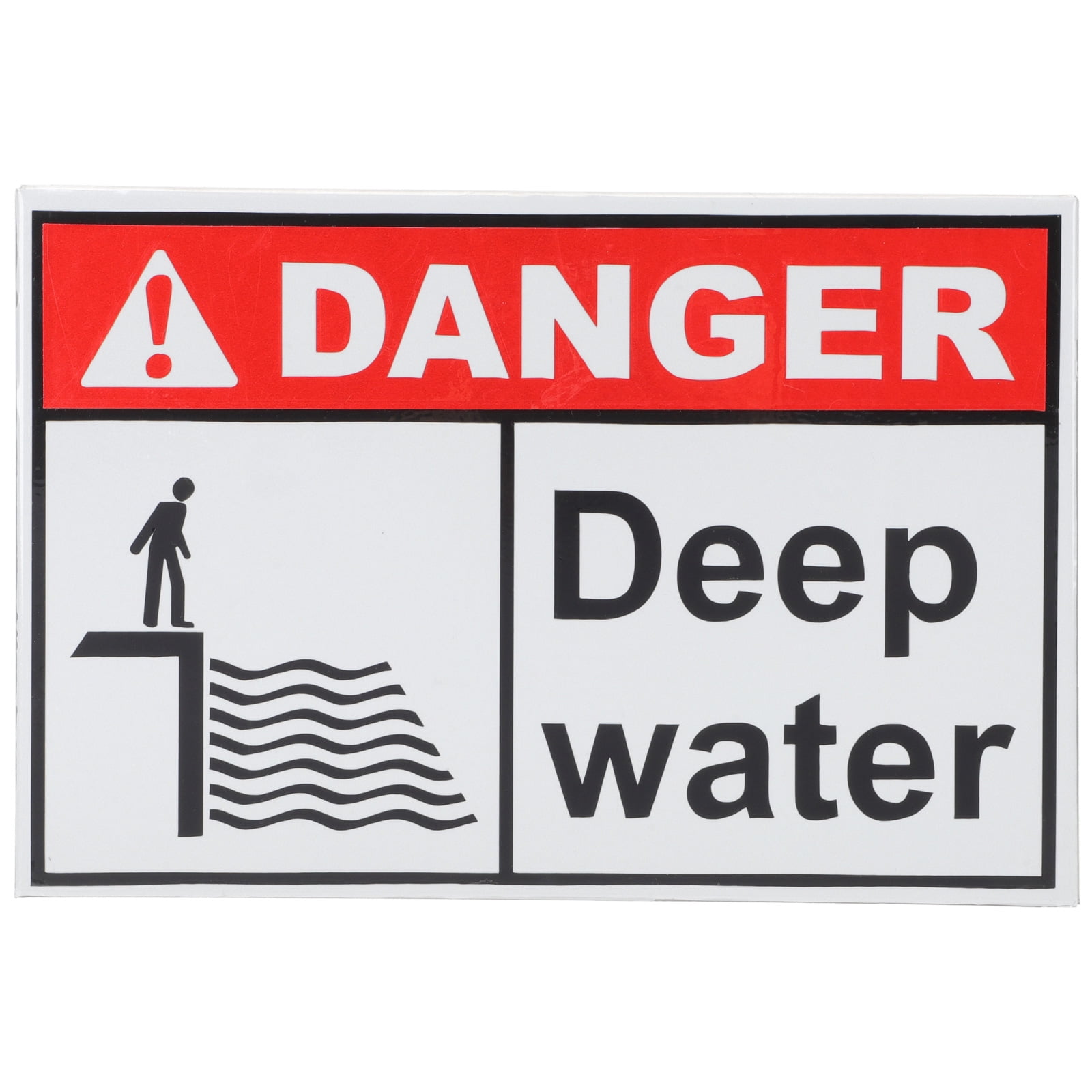Stop Water Depth Hazard Identification Long-lasting Warning Sign Pond ...