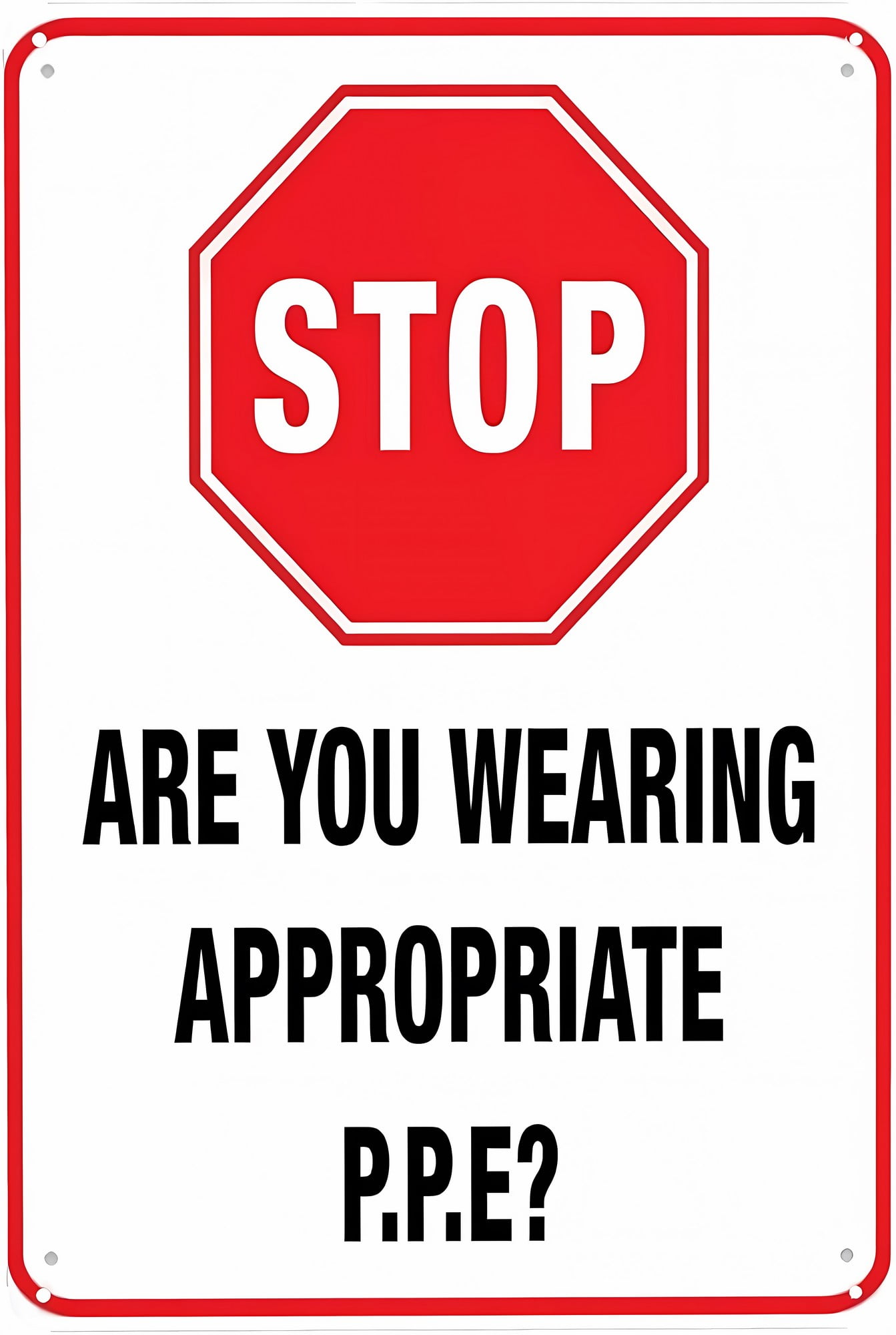 Stop Wear Appropriate PPE Metal Signs - 8"x12" Vintage Wall Decor ...