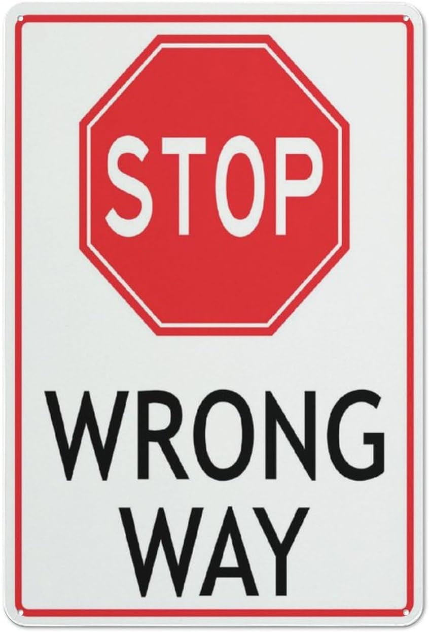 Stop Wrong Way Sign Sign, 8 X 12 Grade Reflective Sheeting Rust Free ...