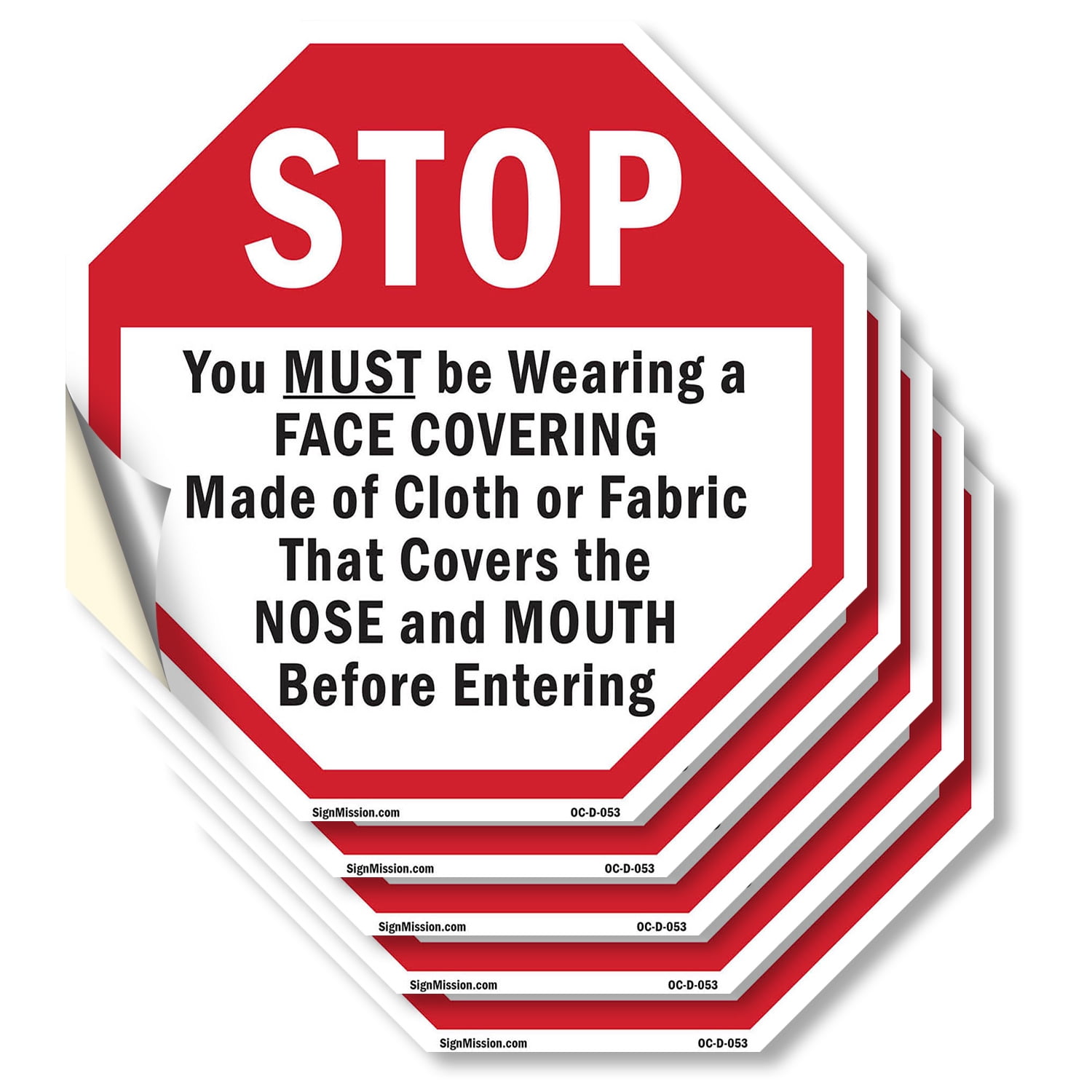 Stop You Must Be Wearing a Face Covering Made of Cloth or Fabric That ...