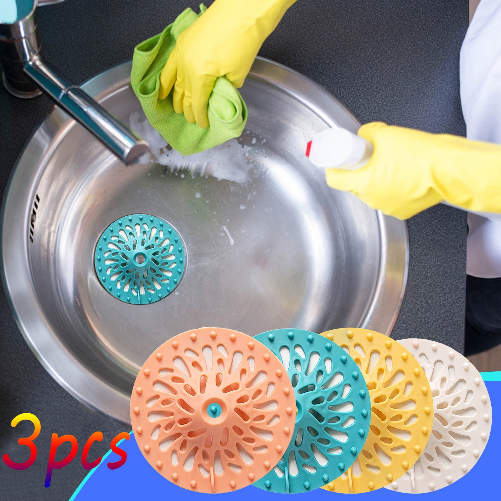 Stop-clogging Filter for Kitchen Sink, Bathroom Hair Plug, 2pcs ...